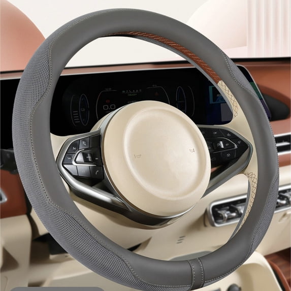 KCGYNP Car Steering Wheel Cover-Universal Fit,Soft Leather & Breathable ...