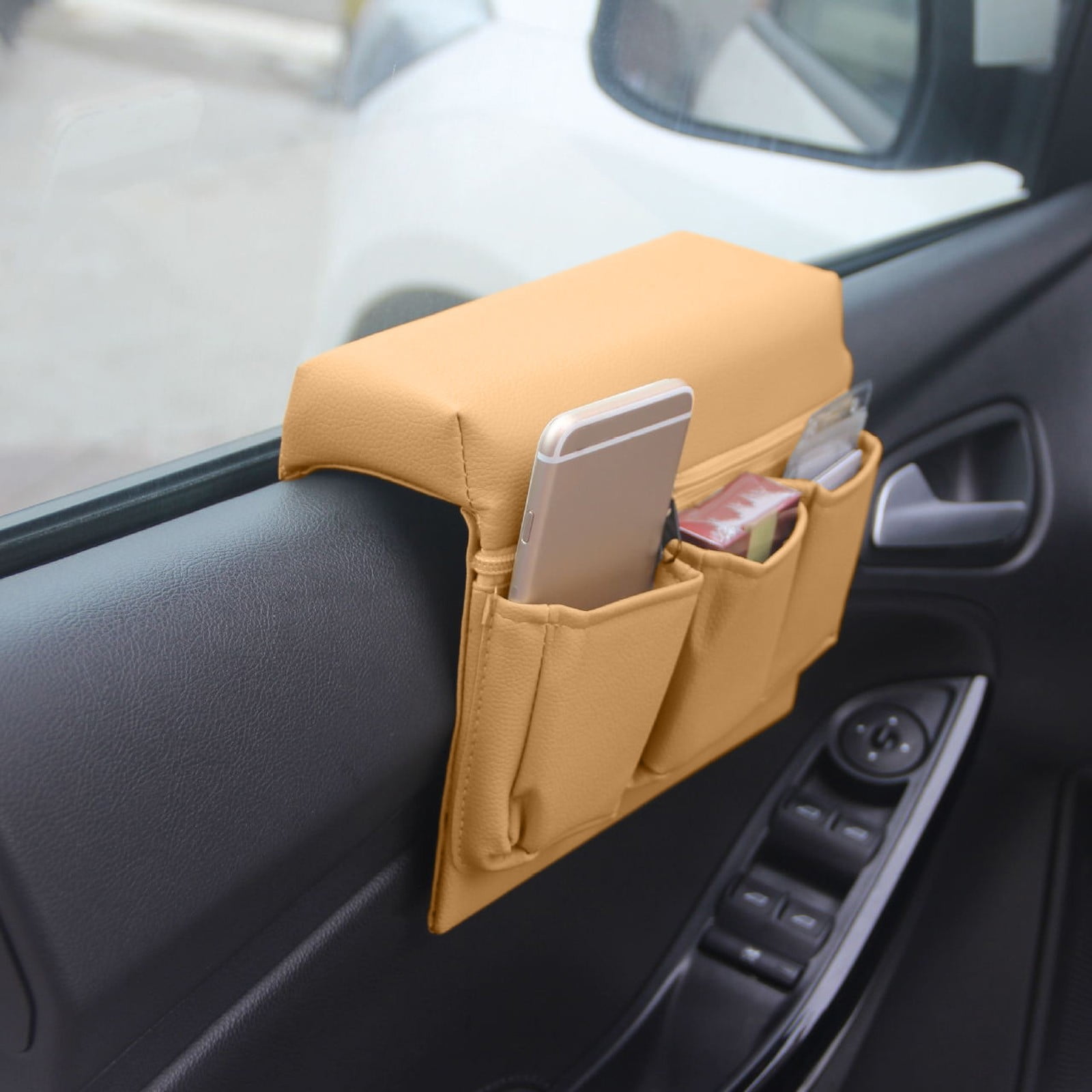 KCGYNP Car Window Armrest Organizer,9.06x6.69x3.15 Inches Leather ...