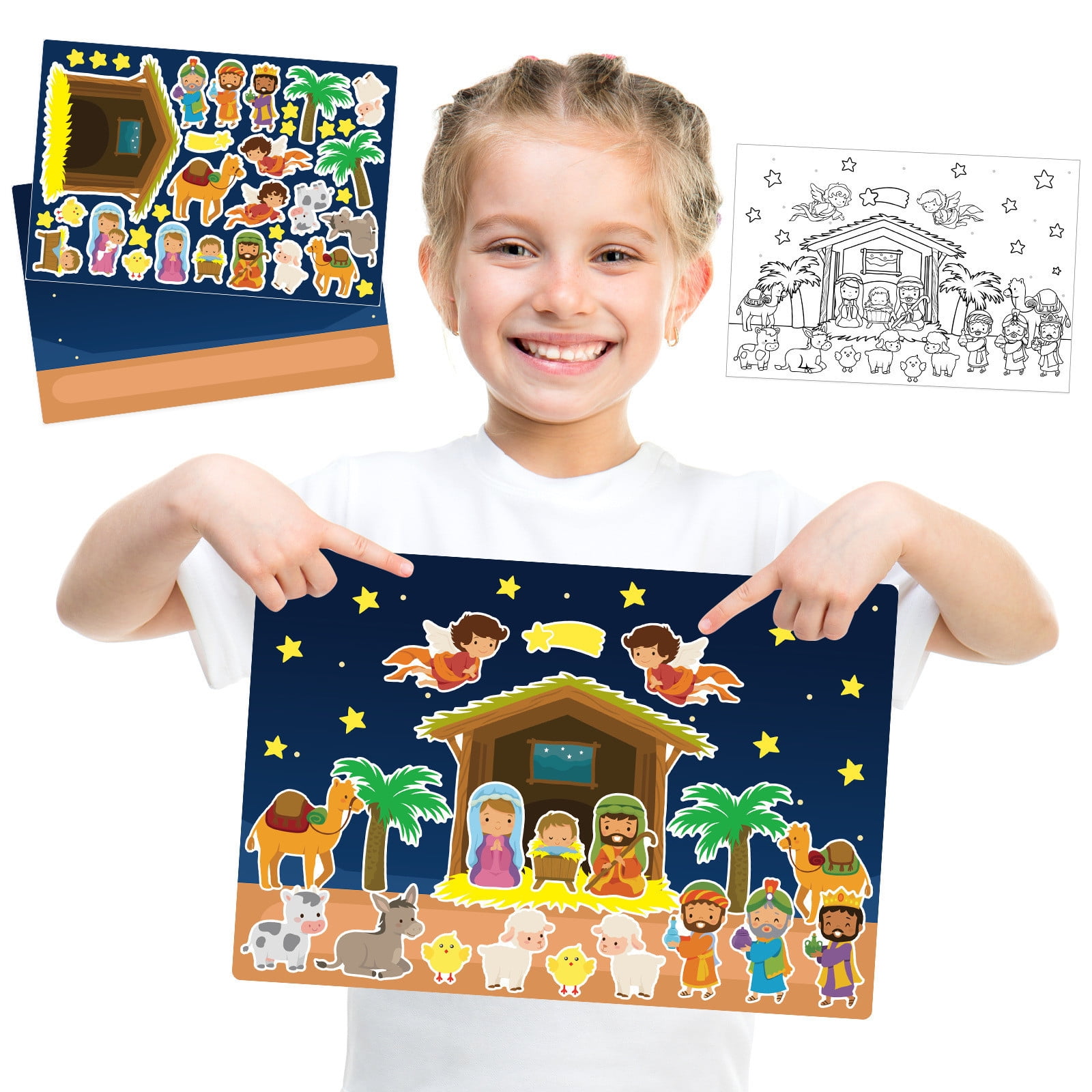 KCGYNP DIY Christmas Nativity Scene Stickers Set-Religious Education ...