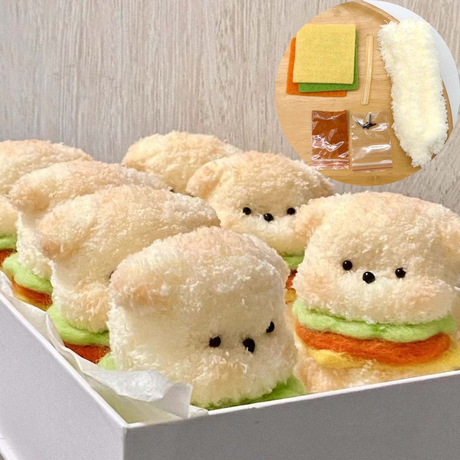 KCGYNP DIY Hamburger Dog Knitting Kit-15mm Wool Puppy Craft Materials ...