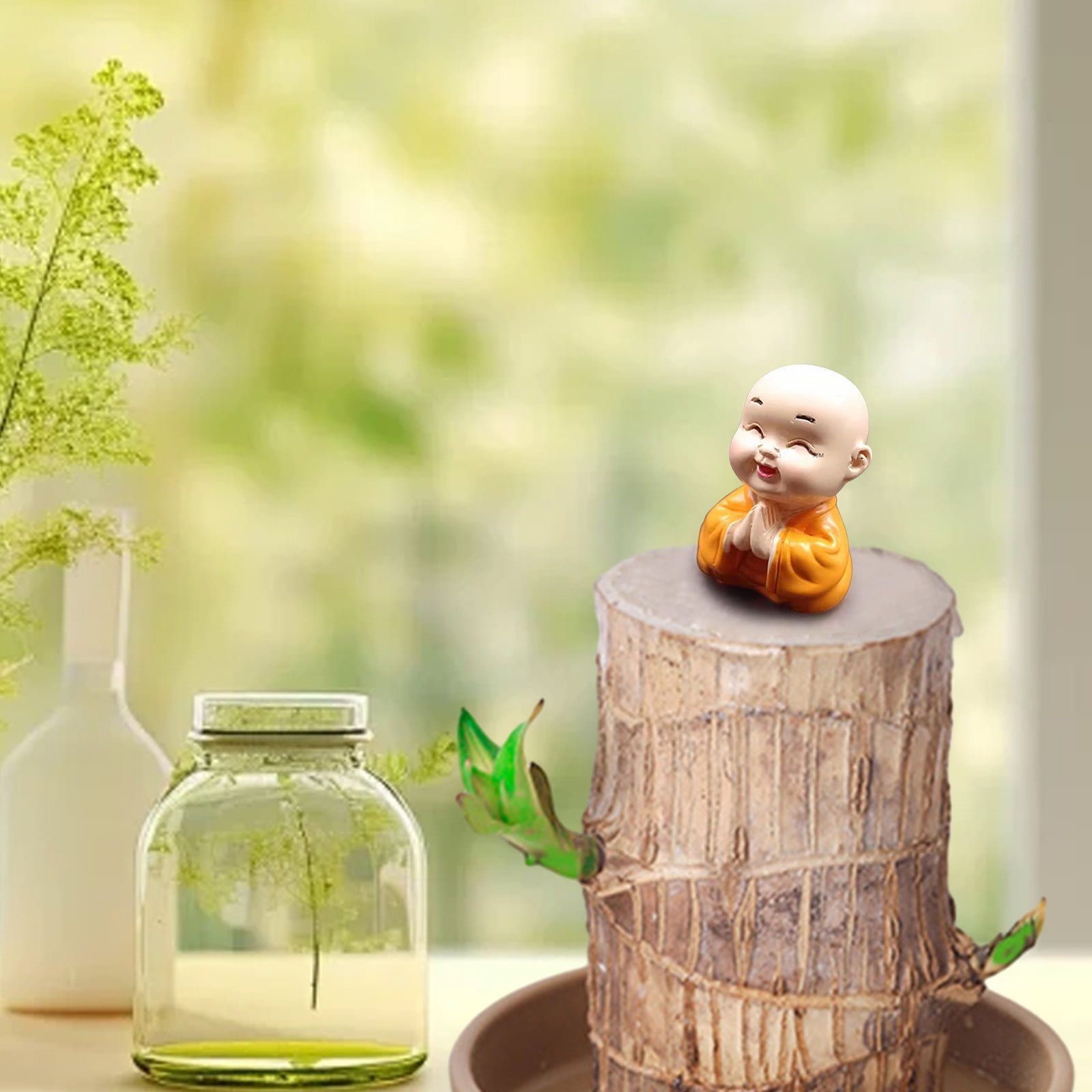 KCGYNP Desktop Flower Pot Ornament Clearance,Resin Monk with Basimu ...
