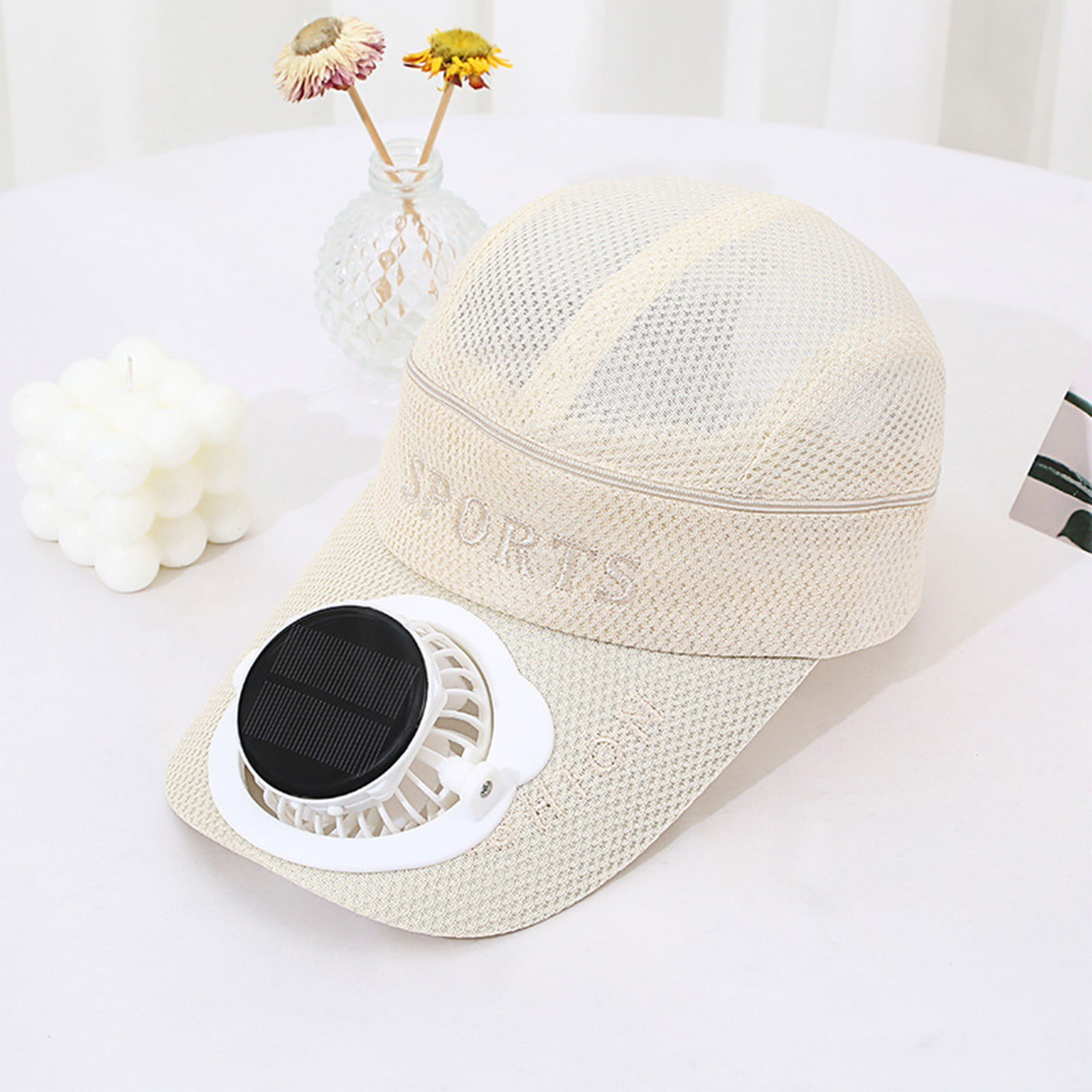 KCGYNP Detachable Top Solar Hat,USB Charging Cap,3-Speed Fan,21.3-23 ...