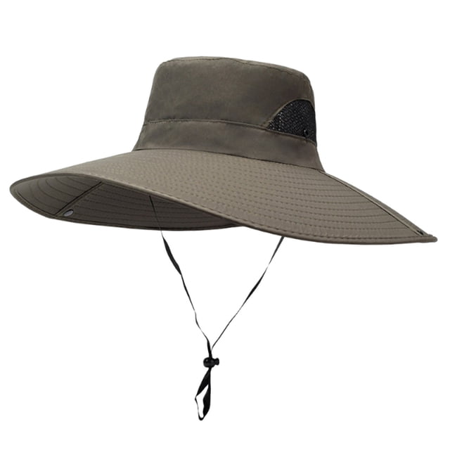 KCGYNP Fisherman Sun Hat for Men,Windproof Rope Design,UPF 50+ Wide ...