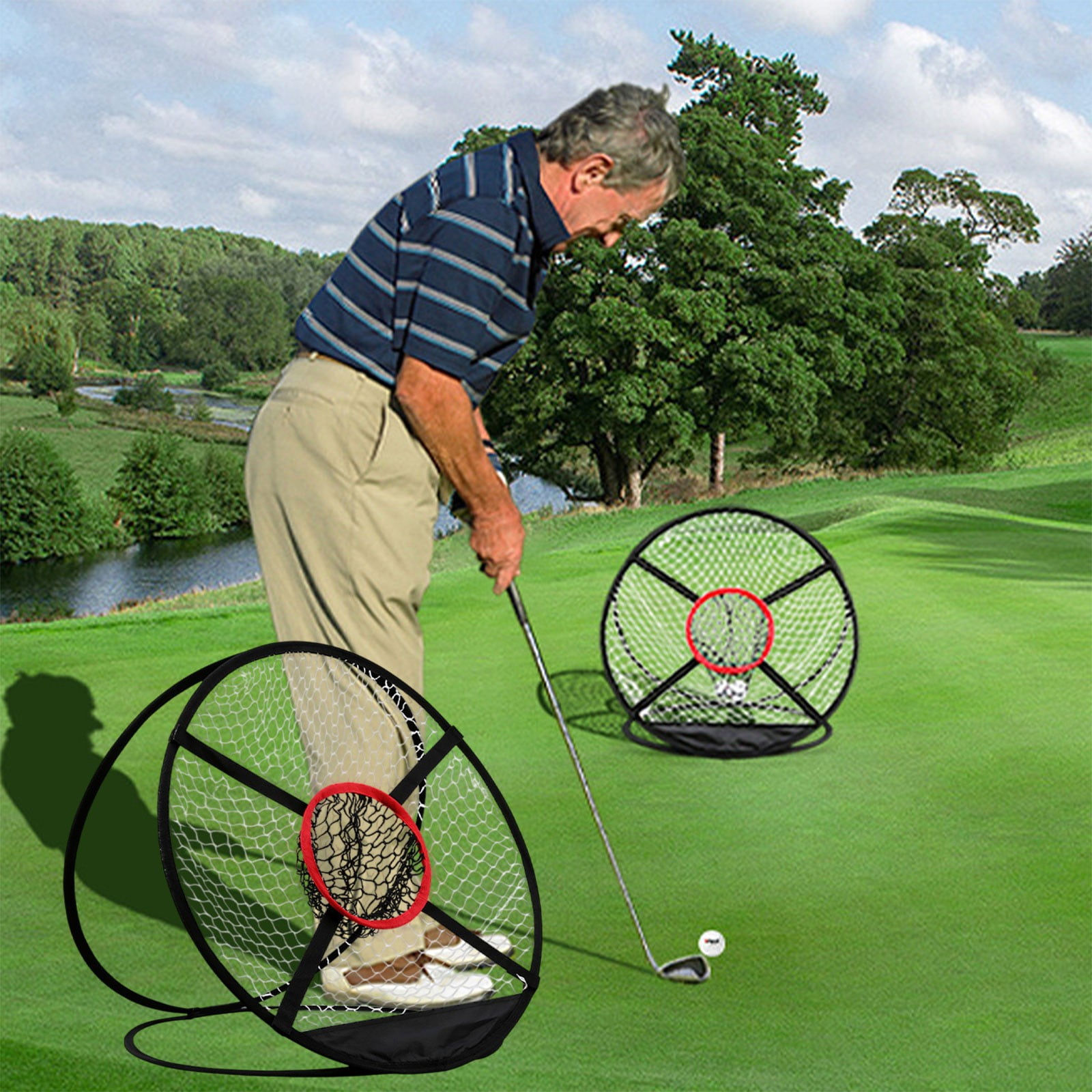 KCGYNP Golf Practice Net Nylon,Portable Chipping Target,Auto Ball ...