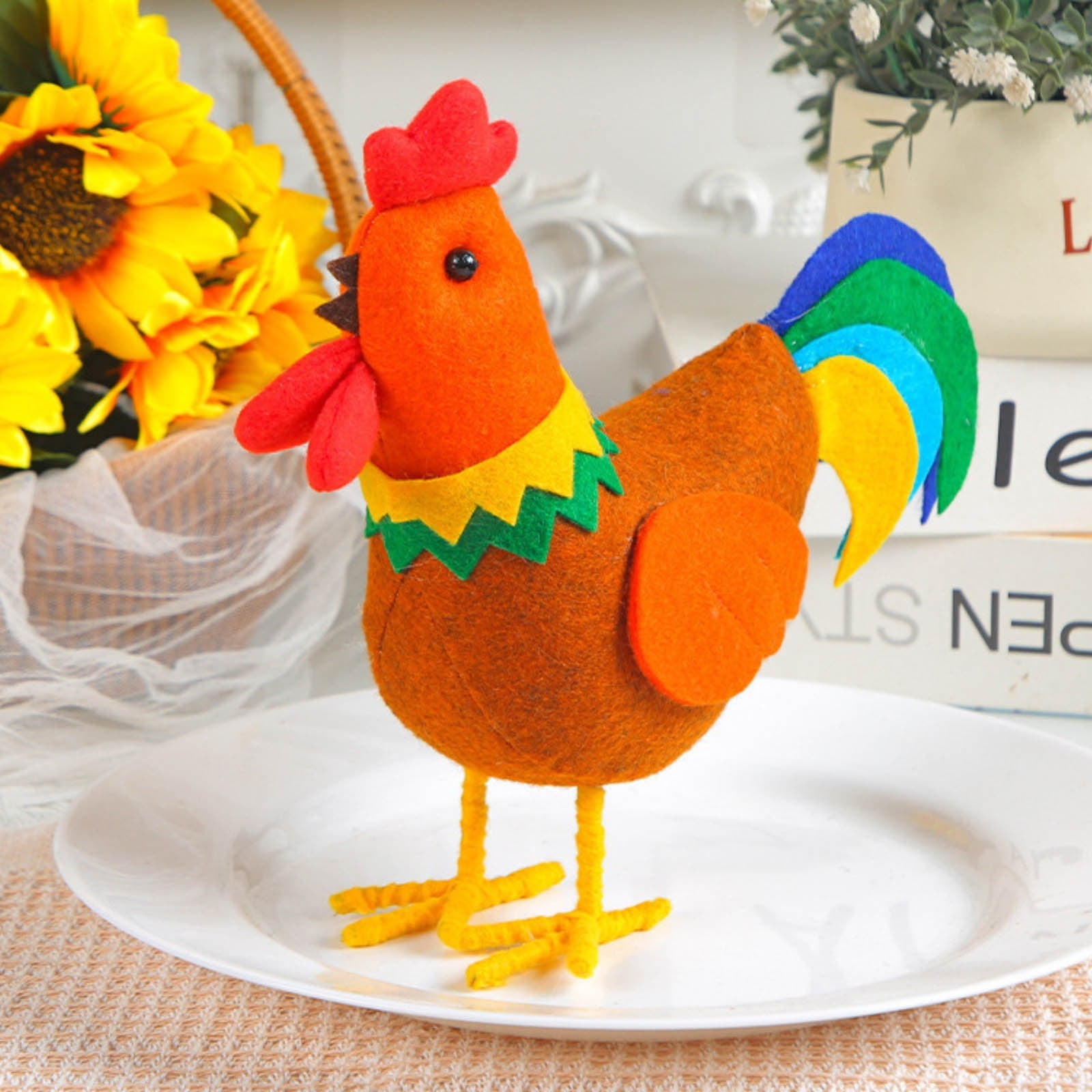 KCGYNP Rooster Decoration-Realistic Chicken Doll for Courtyard and Home ...