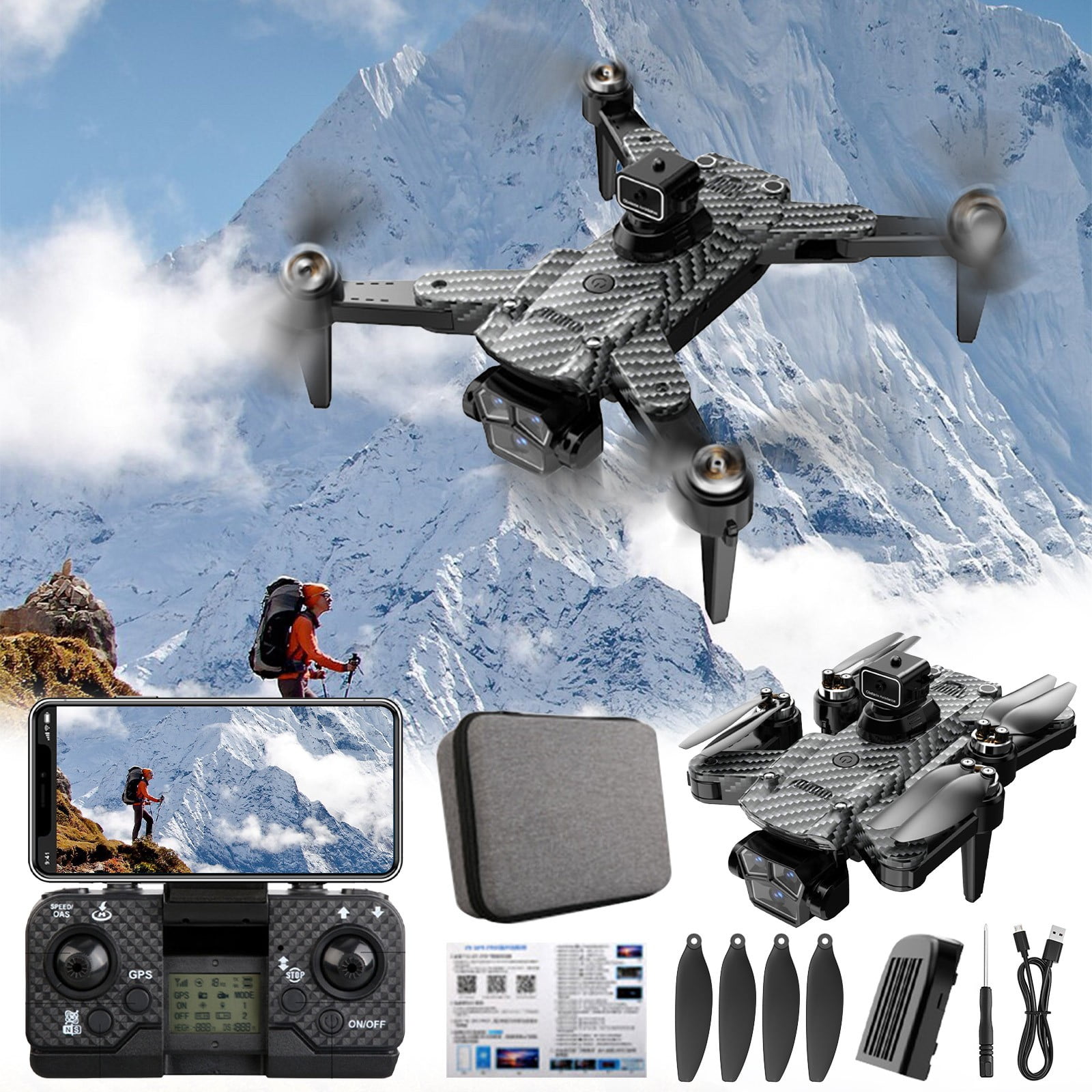 KCGYNP S196GPS Drone with Brushless Motor-7.4V Long Range Remote ...