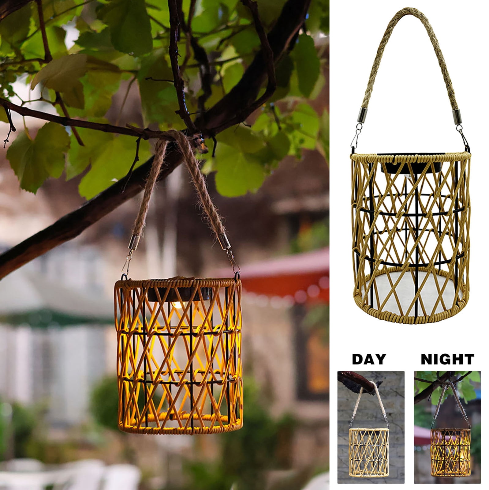 KCGYNP Solar Courtyard Lamp Clearance,Rattan Woven,Hand/Hanging,Energy ...