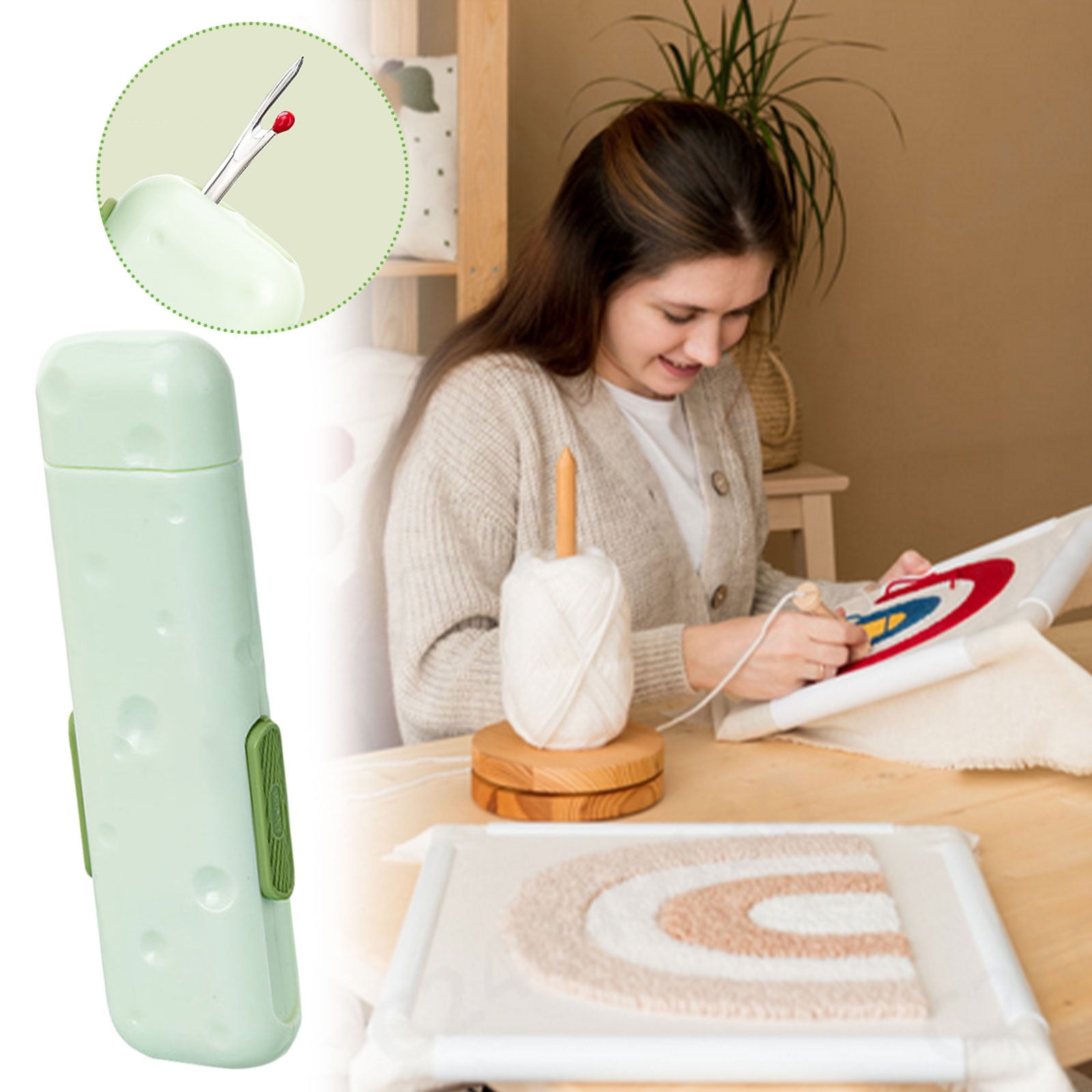 KCGYNP Three-in-One Needle Threader-Easy Threader with Needle Box for ...
