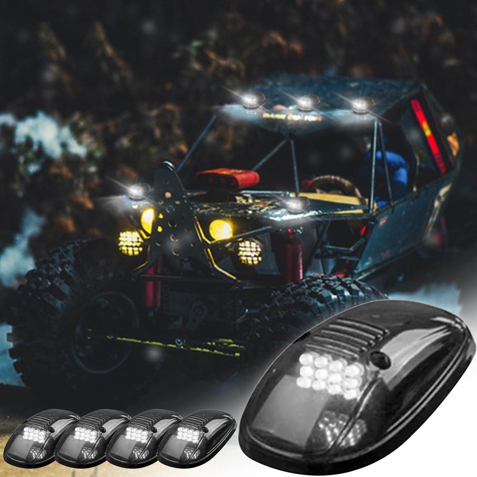 KCGYNP Vibration Sensor LED Car Roof Lights,5PCS 9 Beads Per Light Easy ...