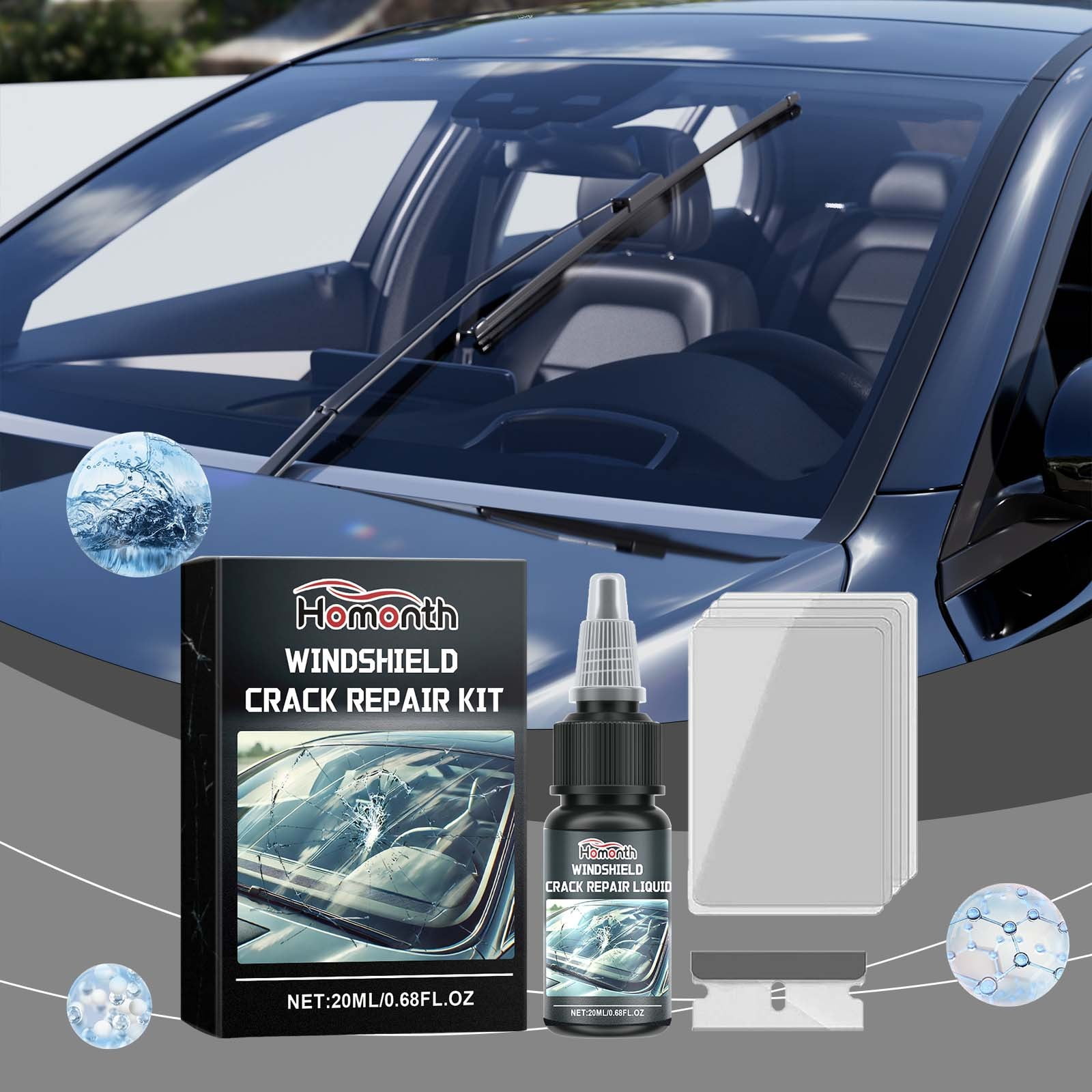 KCGYNP Windshield Crack Repair Kit, 20ml, Epoxy Resin Formula, UV ...