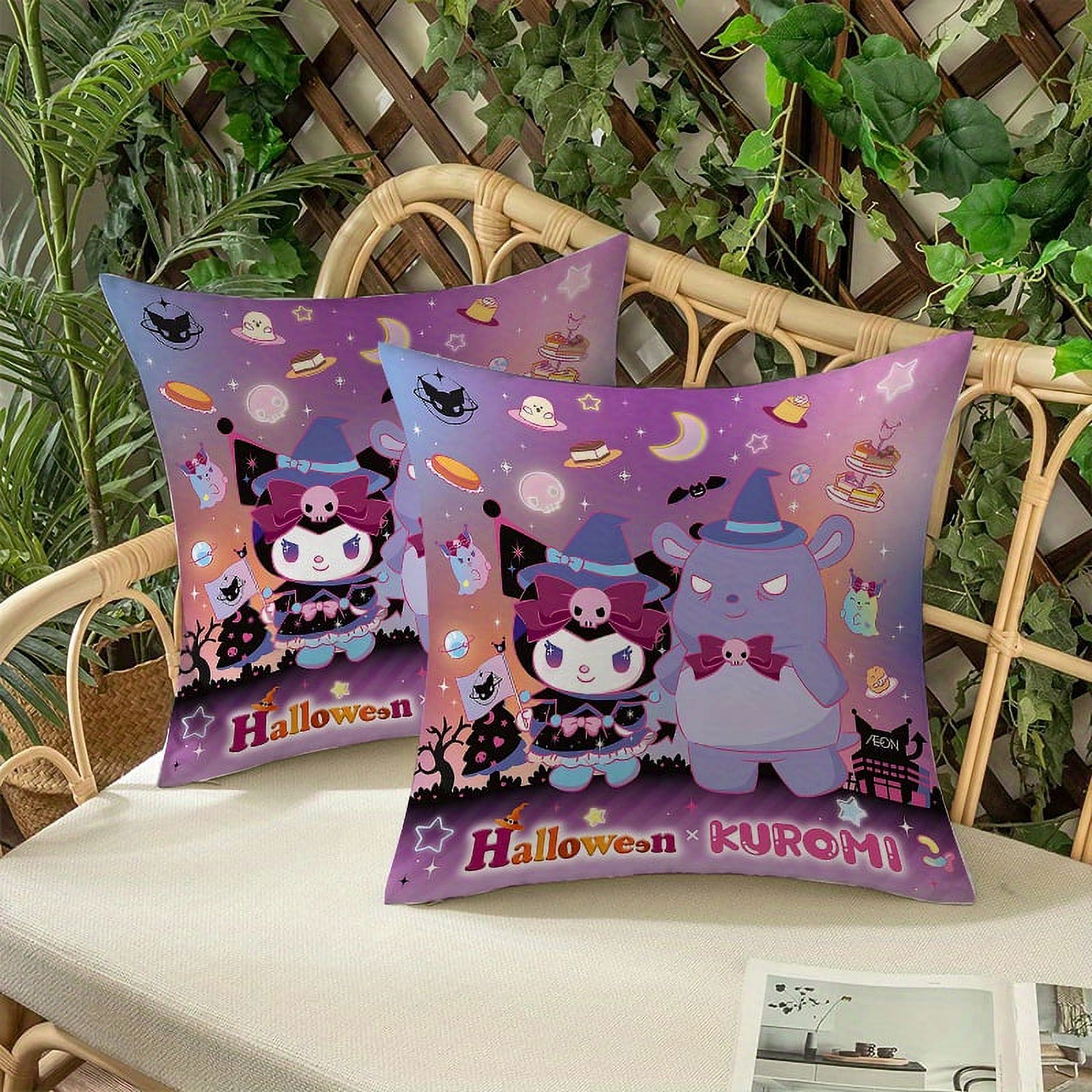 KCKTHDN 2 Pack Kuromi Halloween Theme Pillow Cushions,Polyester Fiber ...