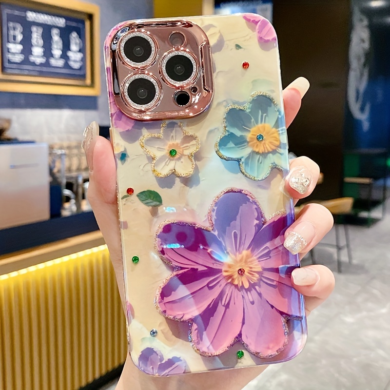 KCKTHDN Blue And Purple Flower Phone Case Full Package Shockproof ...