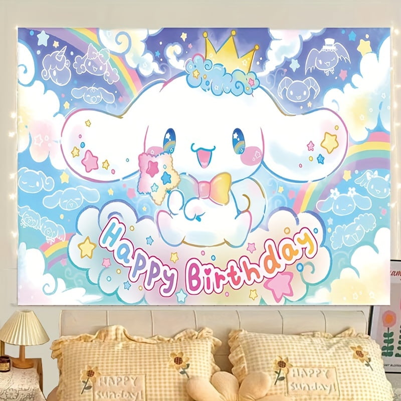 KCKTHDN Cinnamoroll Tapestry Birthday Party Backdrop Perfect For Girls ...