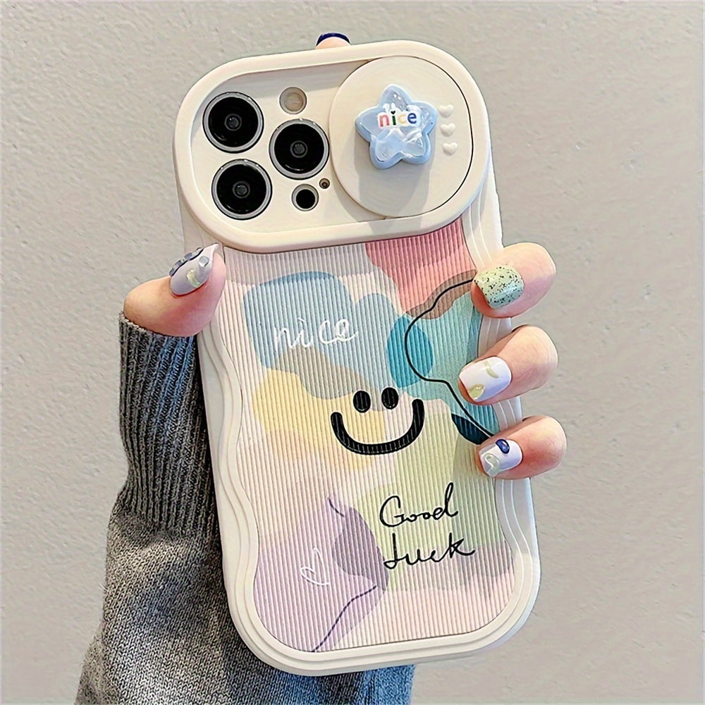KCKTHDN Cute 3D Star Rainbow Wave Edge Push Window Protective Soft ...