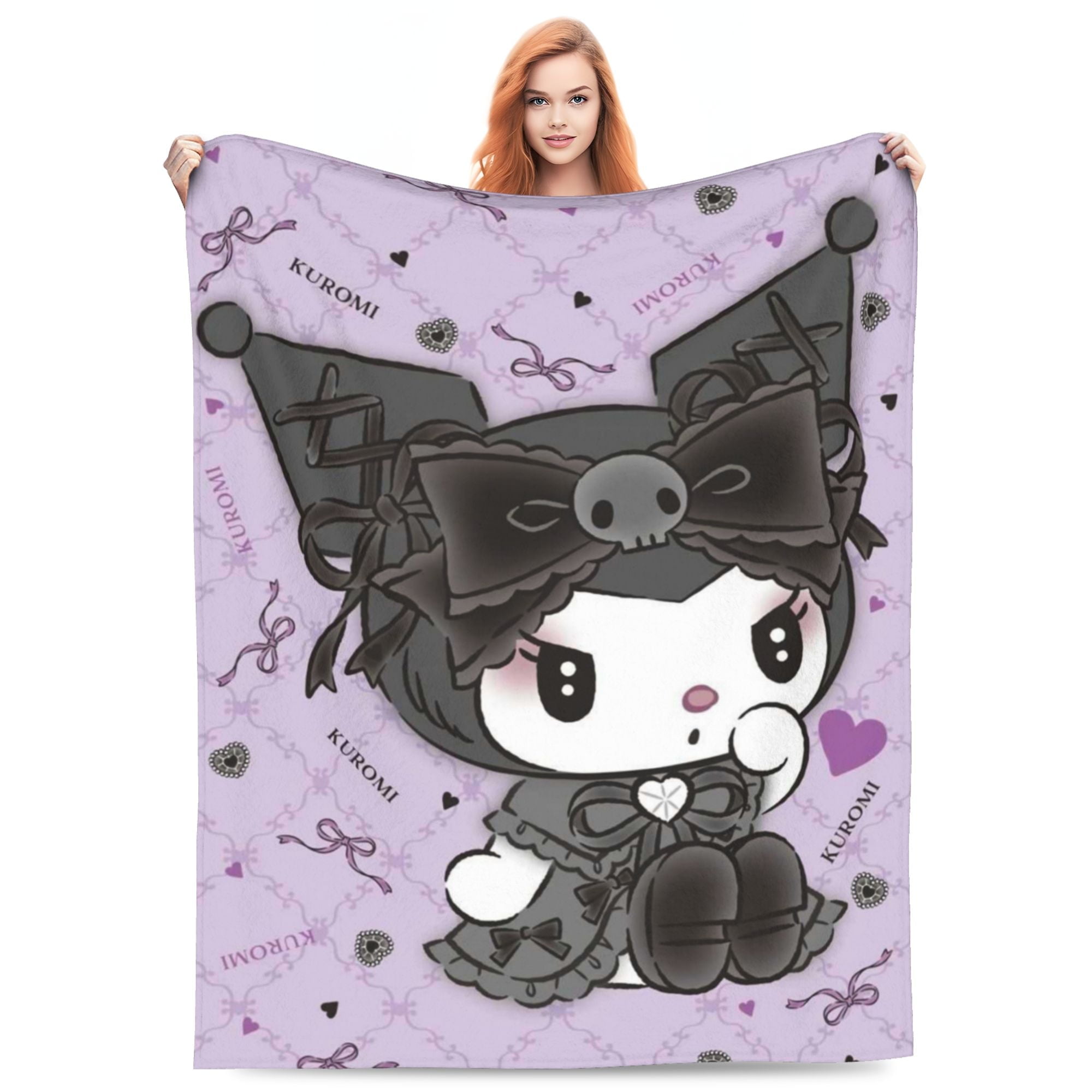 KCKTHDN Funny Blankets Kuromi Blanket Lightweight Throw Blanket Flannel ...