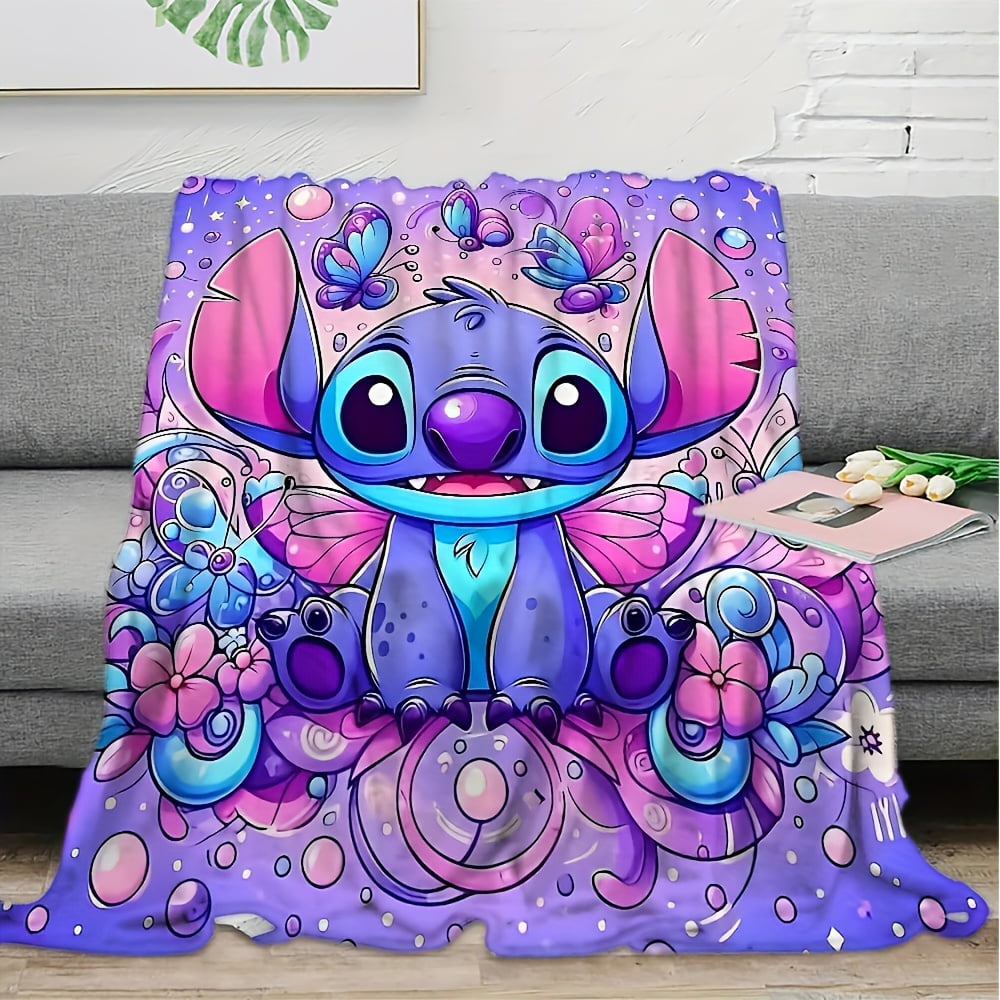 KCKTHDN Lilo & Stitch Plush Throw Blanket Cute,Warm,And Cozy For Sofa ...
