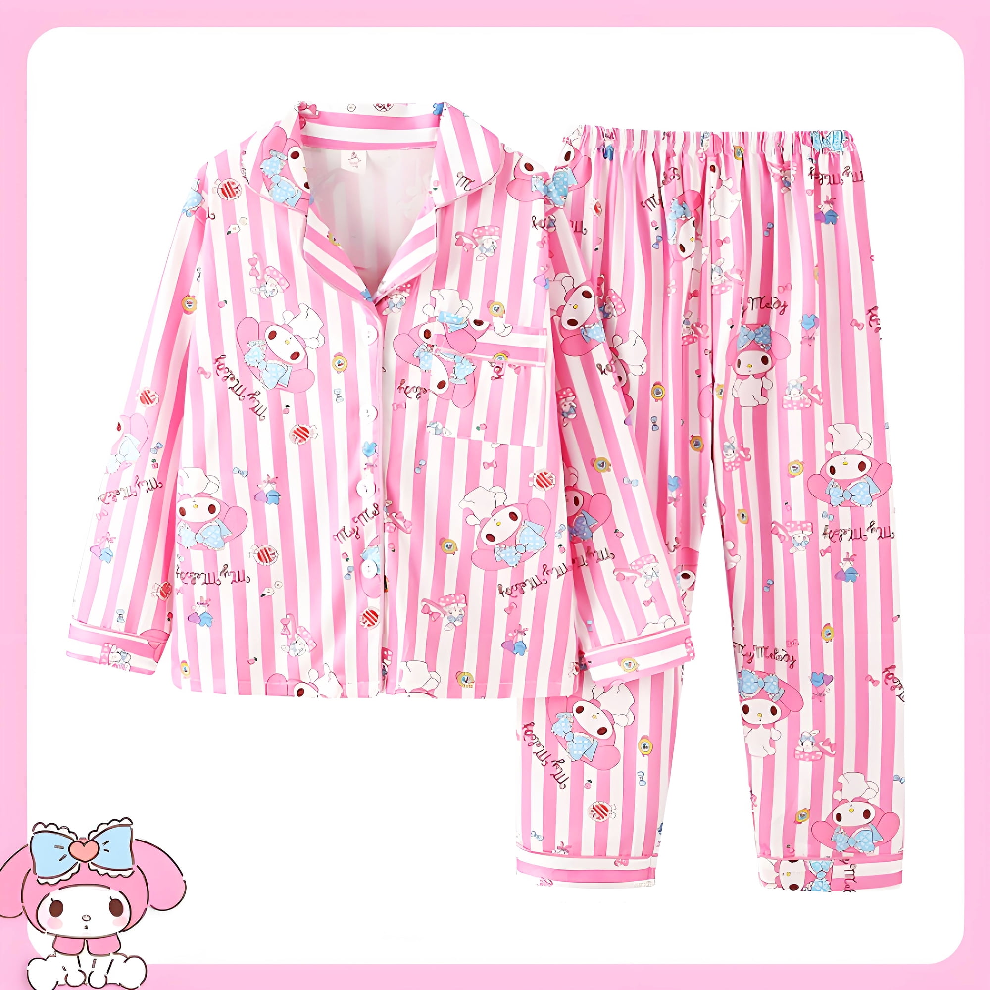 KCKTHDN Pink My Melody Pajamas Cinnamoroll Kids Kuromi My Melody Hello ...