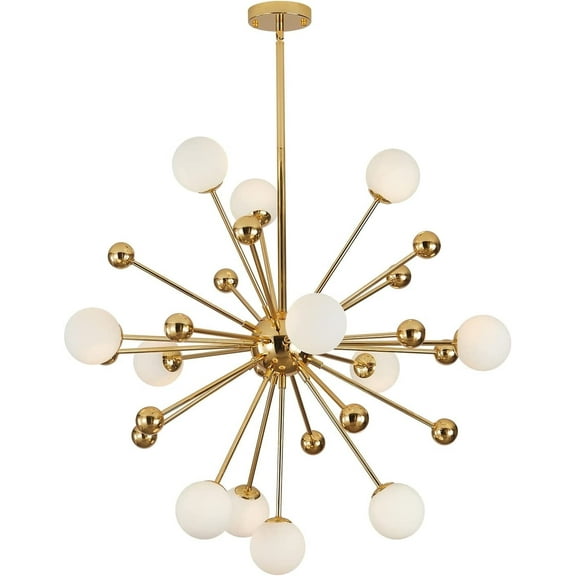 4 Lights Gold Sputnik Chandelier Globe Chandeliers, L31" Large Mid ...