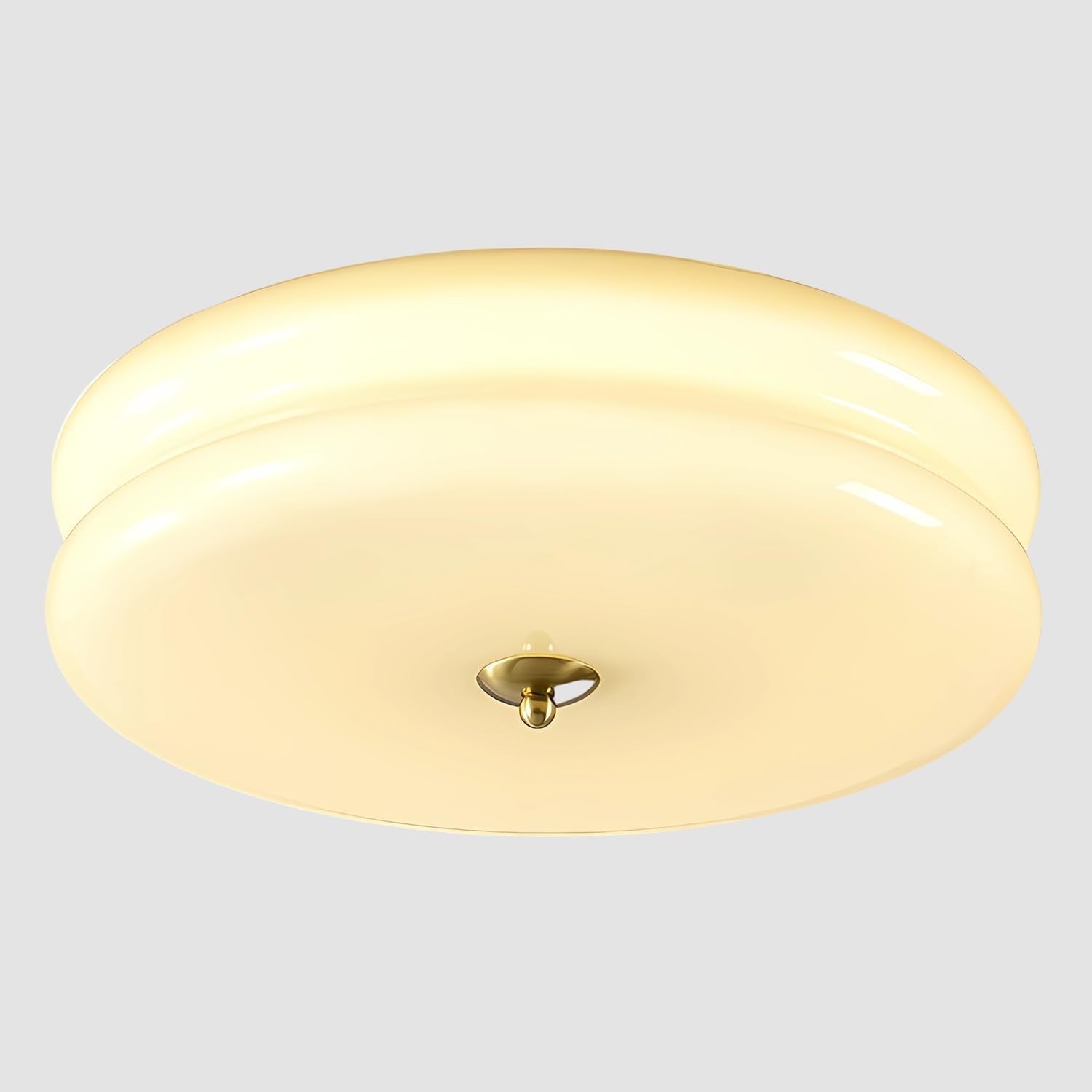 KCO Lighting Modern Yellow Glass Ceiling Light Mid Century Semi Flush ...