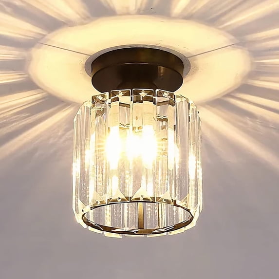 KCO Lighting Small Crystal Flush Mount Ceiling Light Modern Mini Black ...