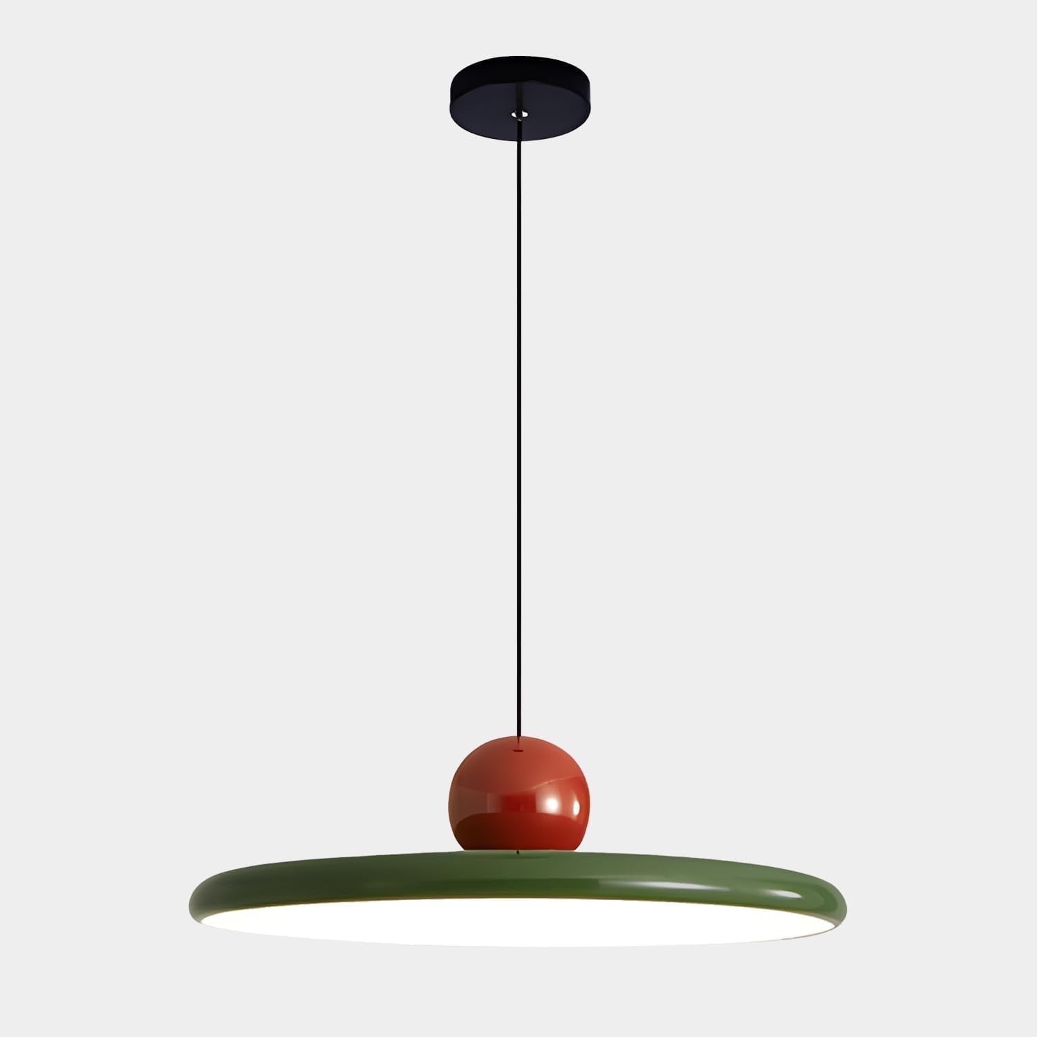 KCO Lighting Vintage Green Pendant Light, Industrial Farmhouse Round ...