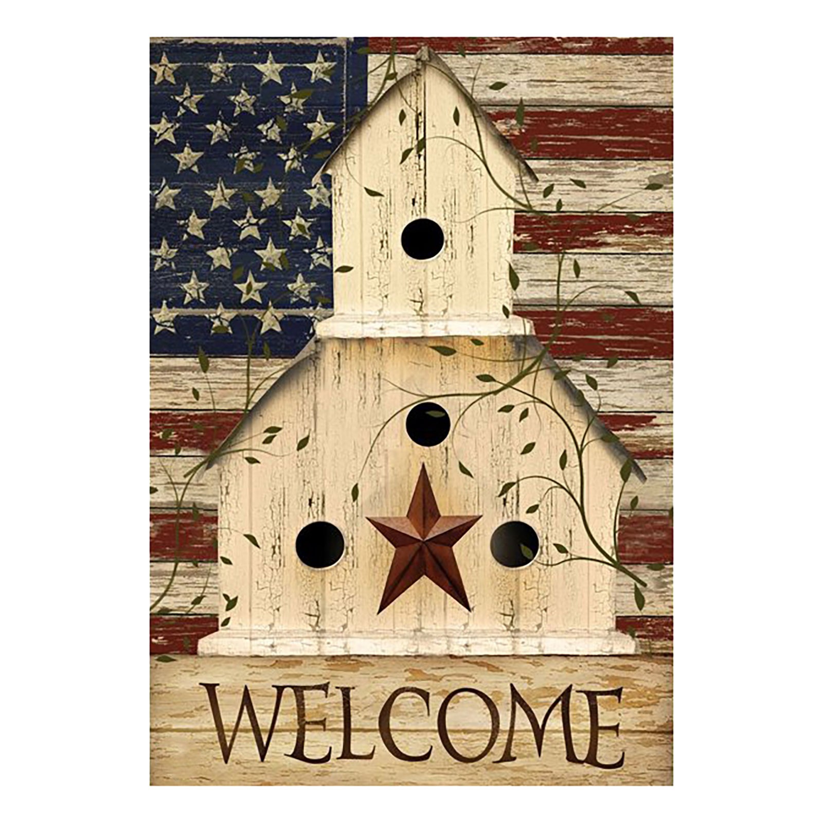 KCRQLQW Americana Welcome Garden Flag Primitive Patriotic Fourth Of ...