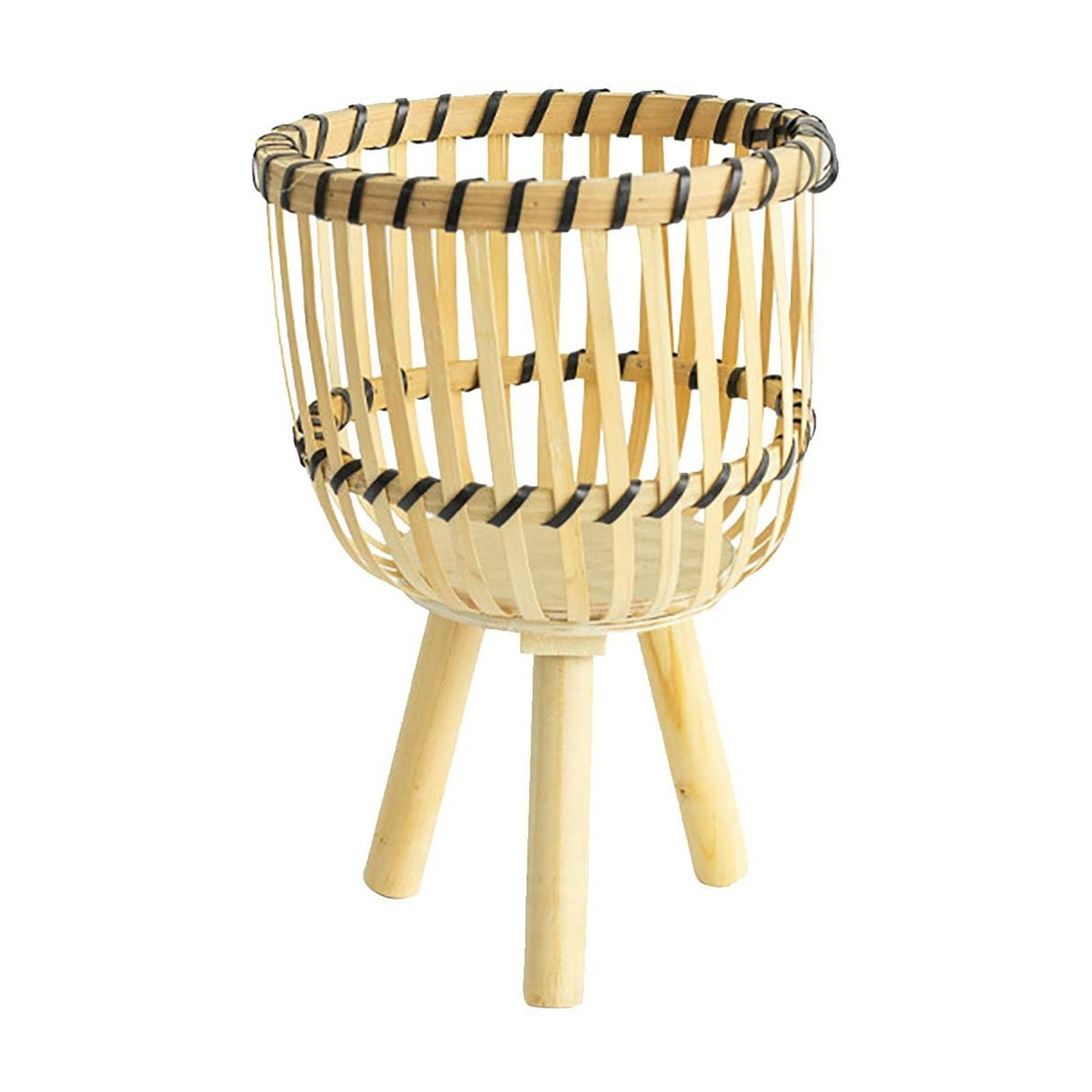 KCRQLQW Ba Mboo Woven Flower Pot Stand Rattan Woven Planter Basket With ...