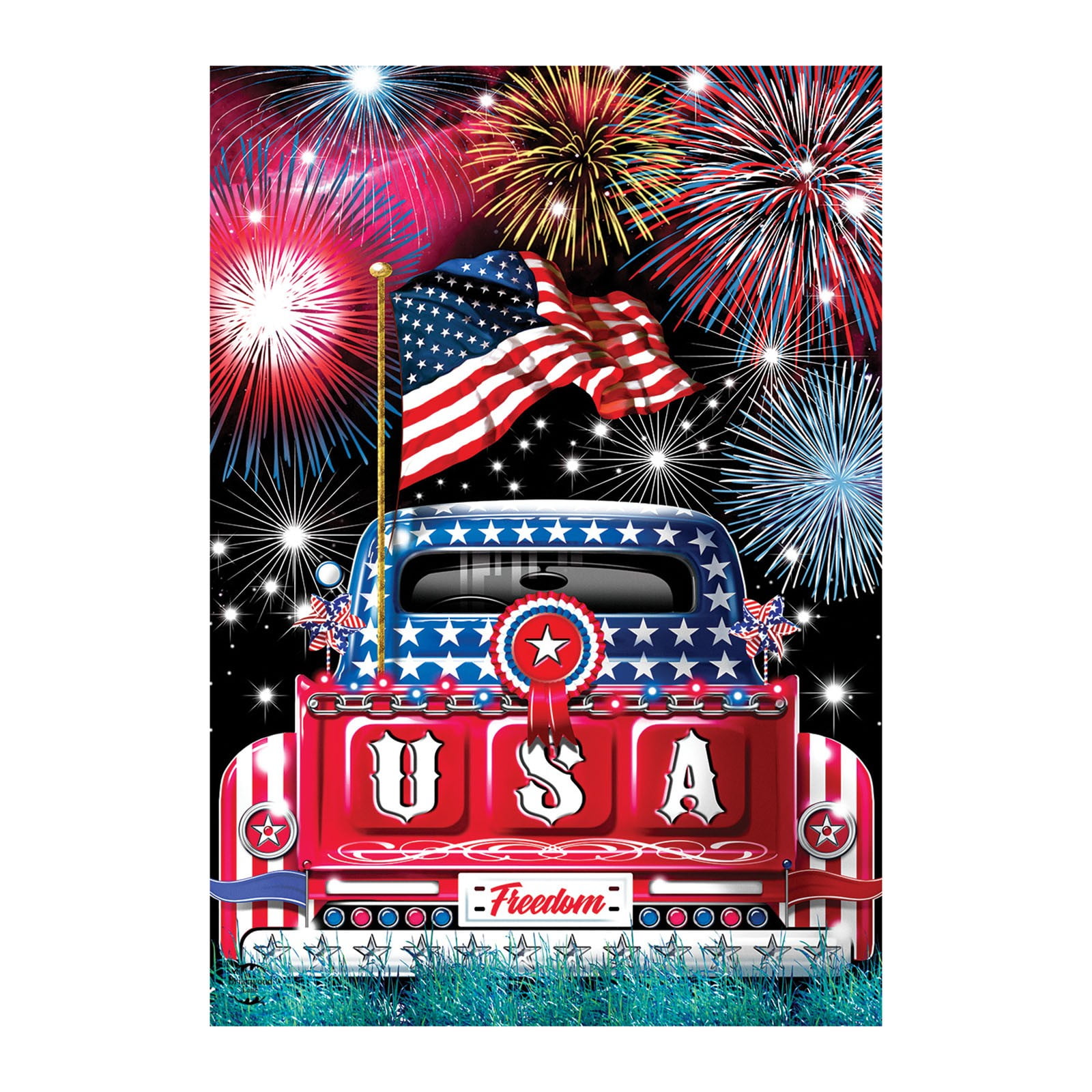 KCRQLQW Banner Flag Garden Flag Independence Day Garden Flag Fourth Of ...