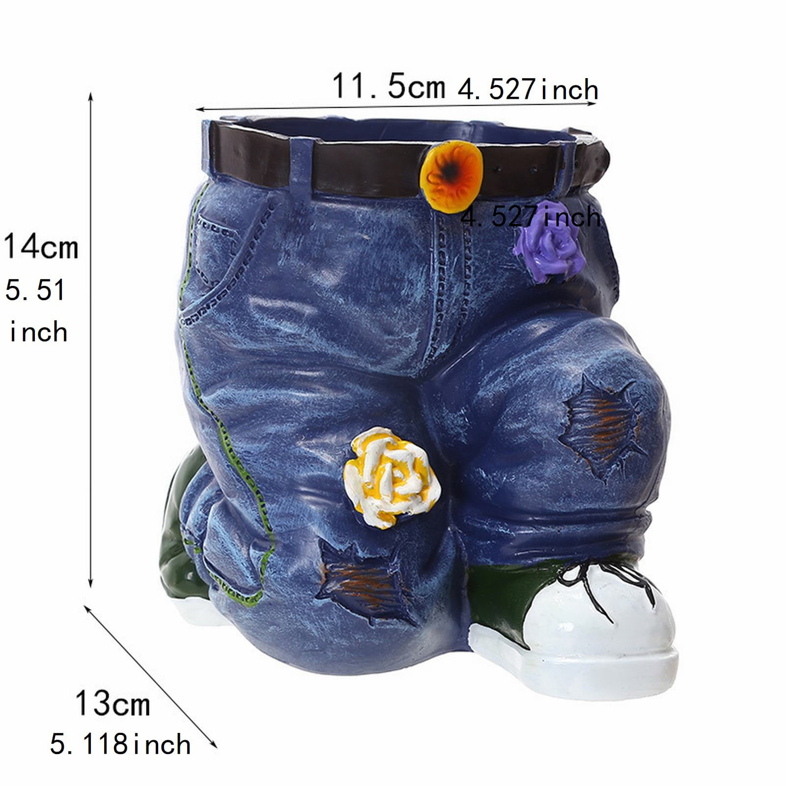 KCRQLQW Creative Outdoor Planter，Flower Pot Resin Cute Jeans Shape ...