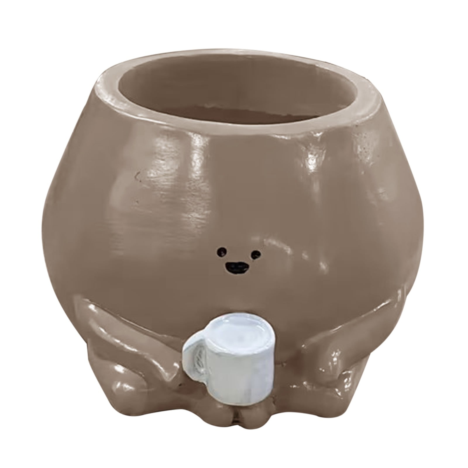 KCRQLQW Flower Pots Doll Shaped Resin Garden Pots Cute Green Plants ...