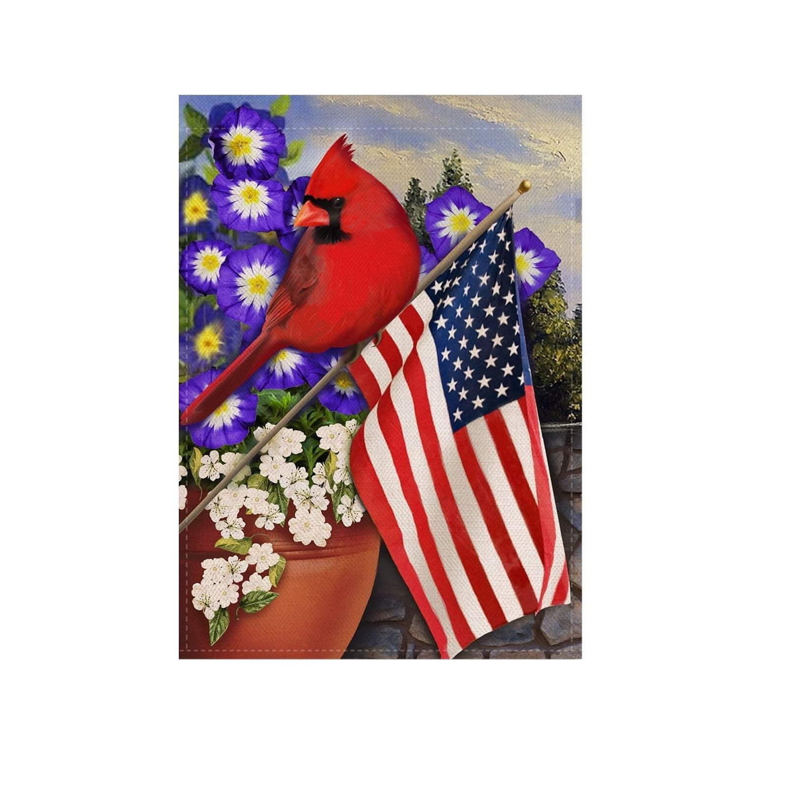 KCRQLQW Home Decorative 4th Of July Patriotic American House Flag USA ...