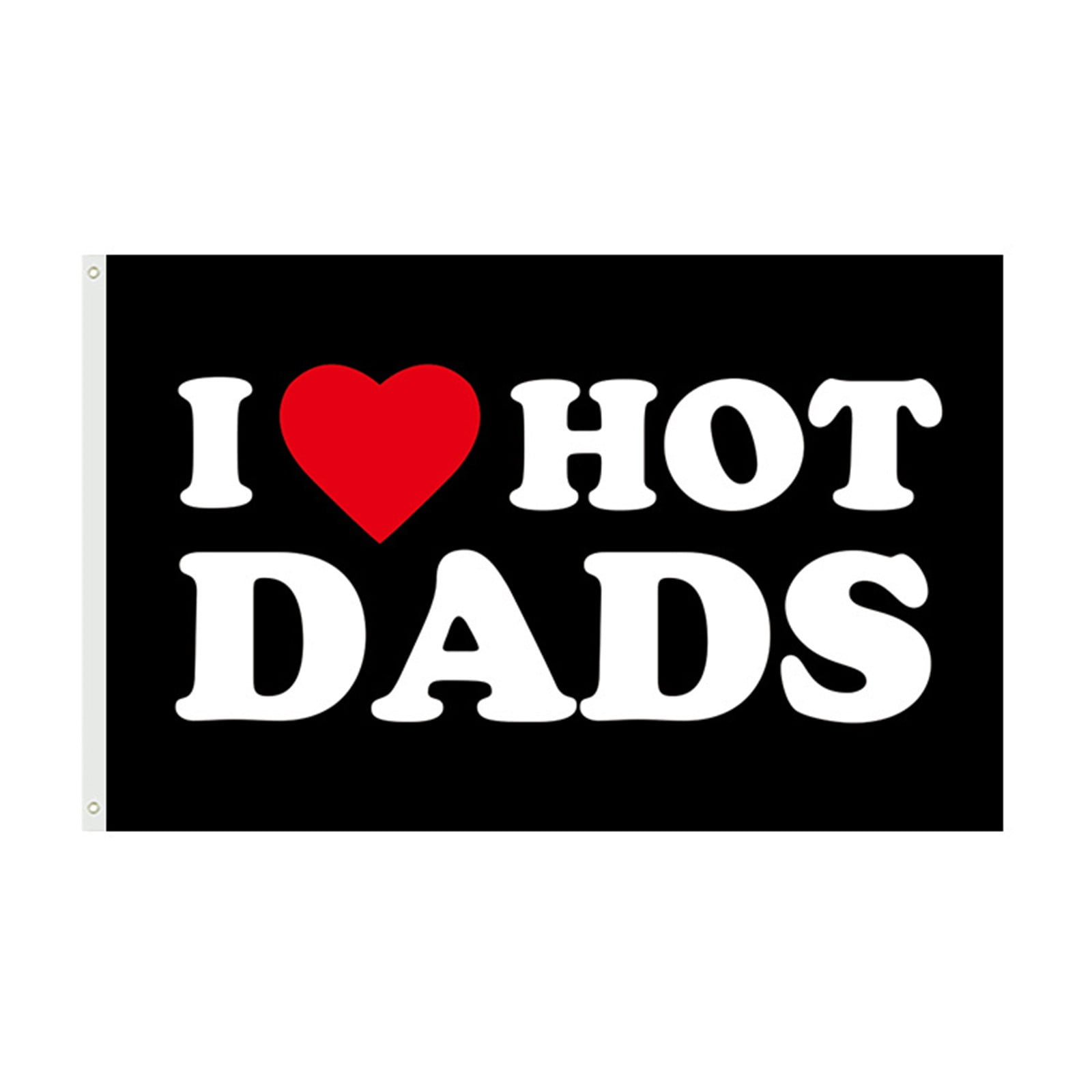 Kcrqlqw I Love Hot Dads Flag 3x5ft Outdoor Flag Digital Printing Letter