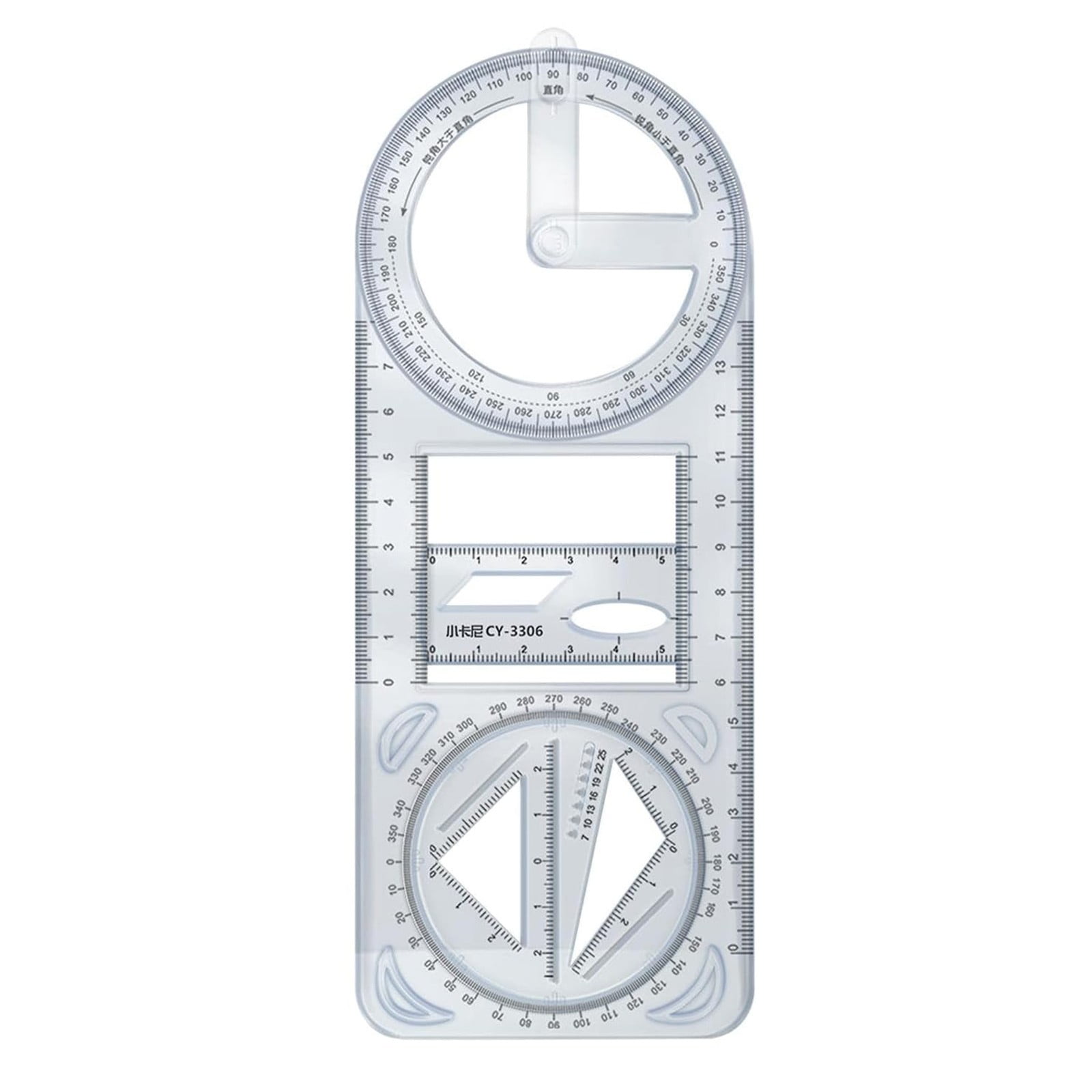 KCRQLQW Multifunctional Geometric Ruler Drawing Ruler Tool Measuring ...