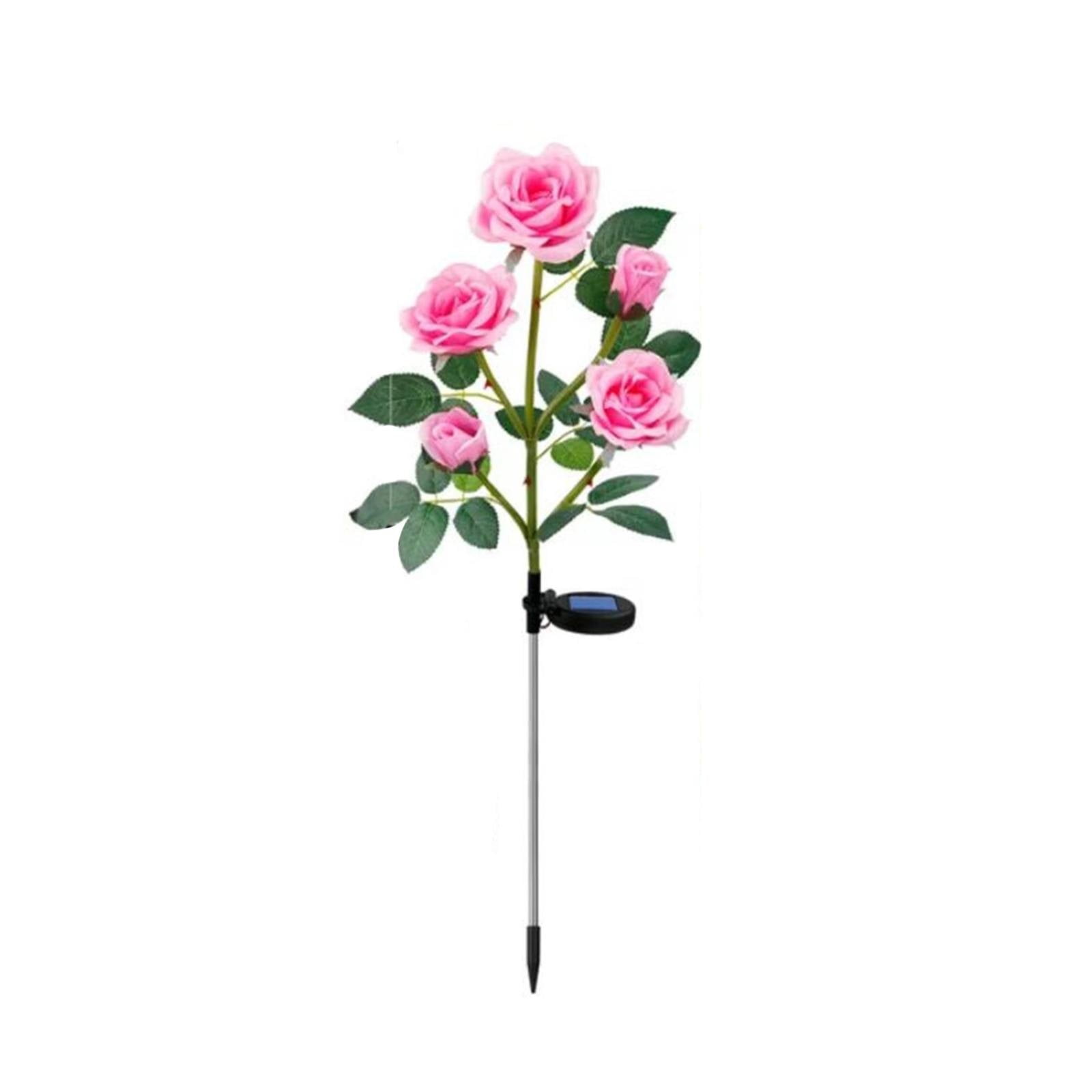KCRQLQW Outdoor Solar Flower Lights Solar Rose Lights Solar Lights ...