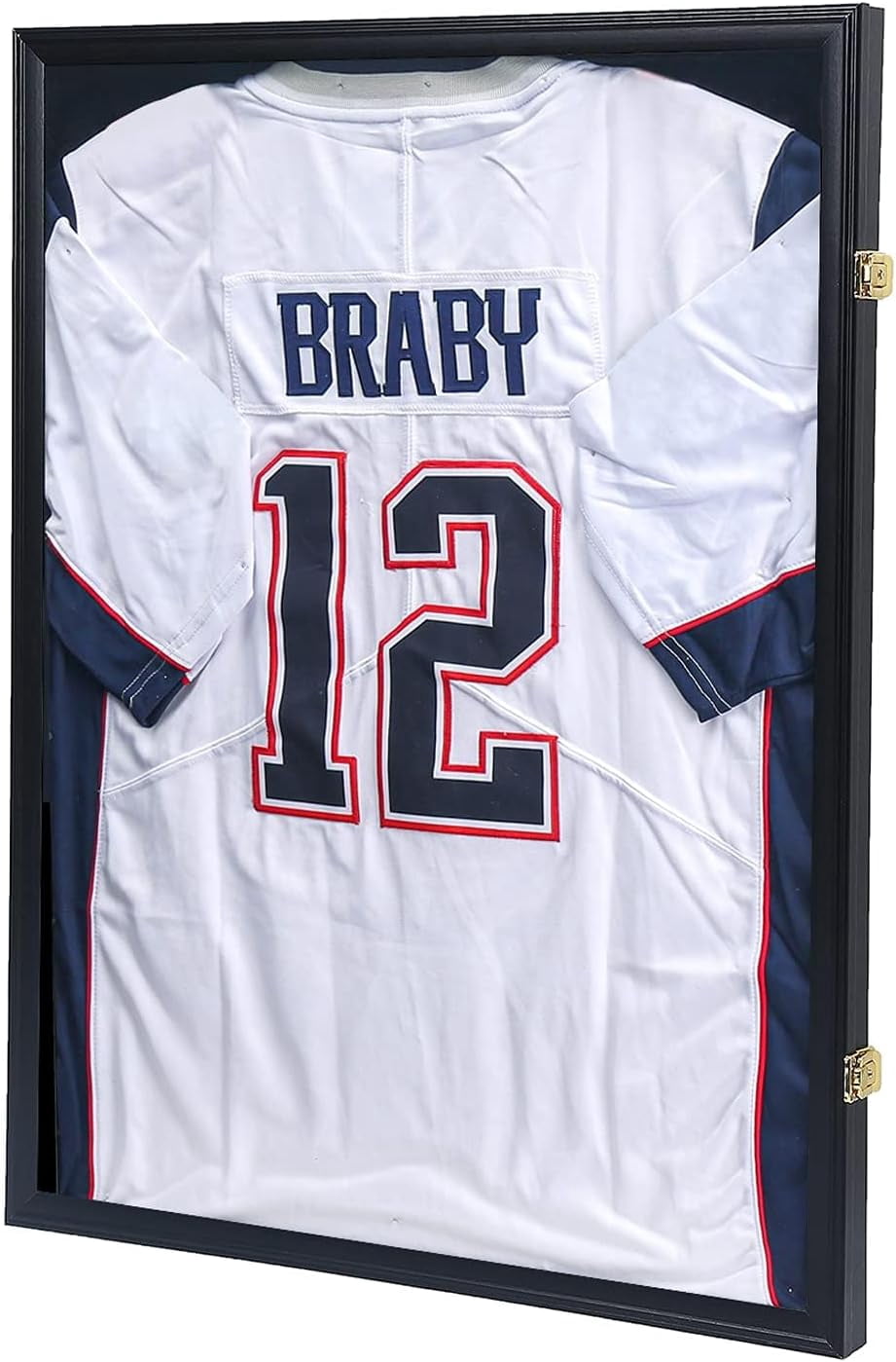 KCRasan Jersey Display Frame - Large Lockable Frames Shadow Box with UV ...