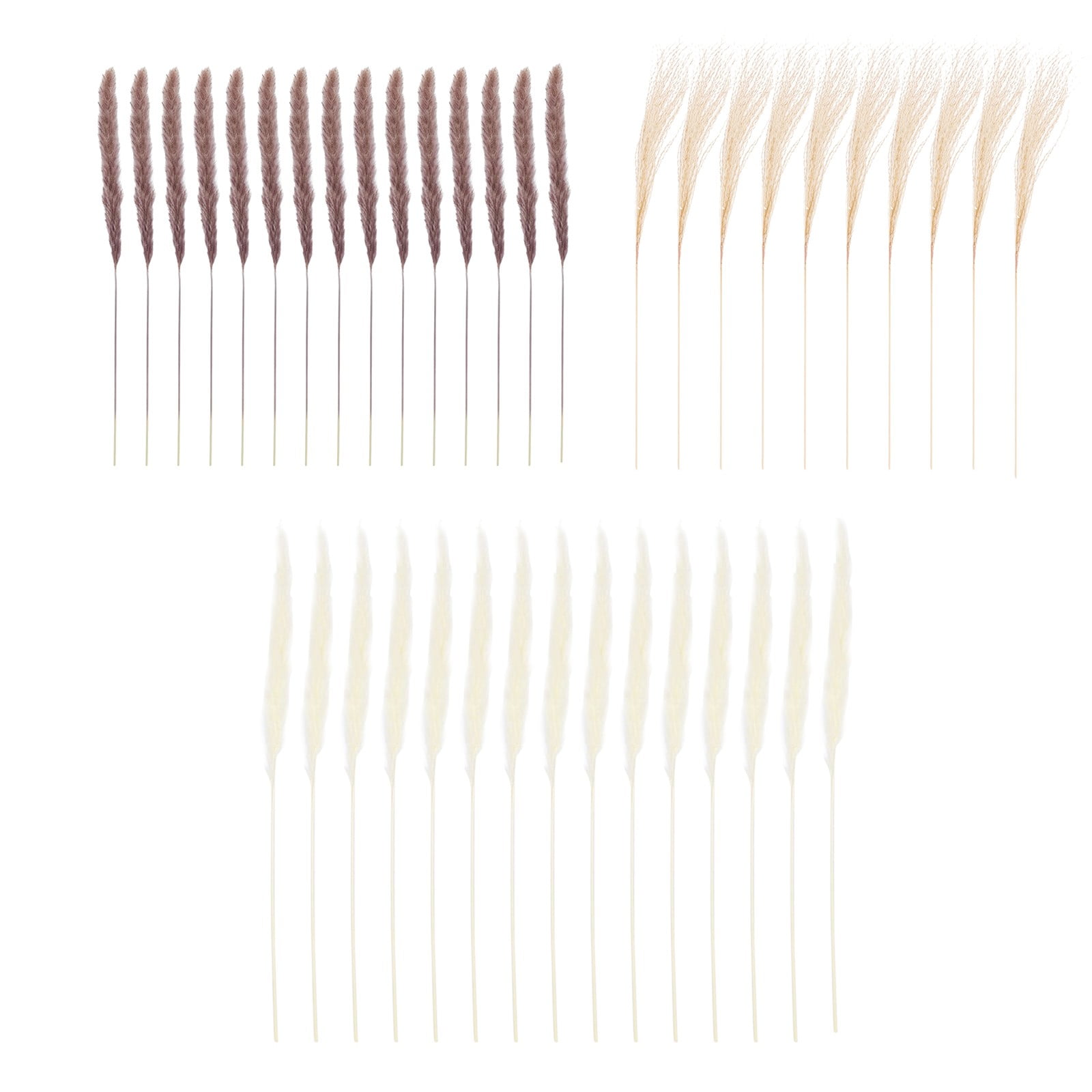 KCZQLHM Artificial Wildflowers 40 Stems 15 Brown 15 Ivory & 10 Reeds ...