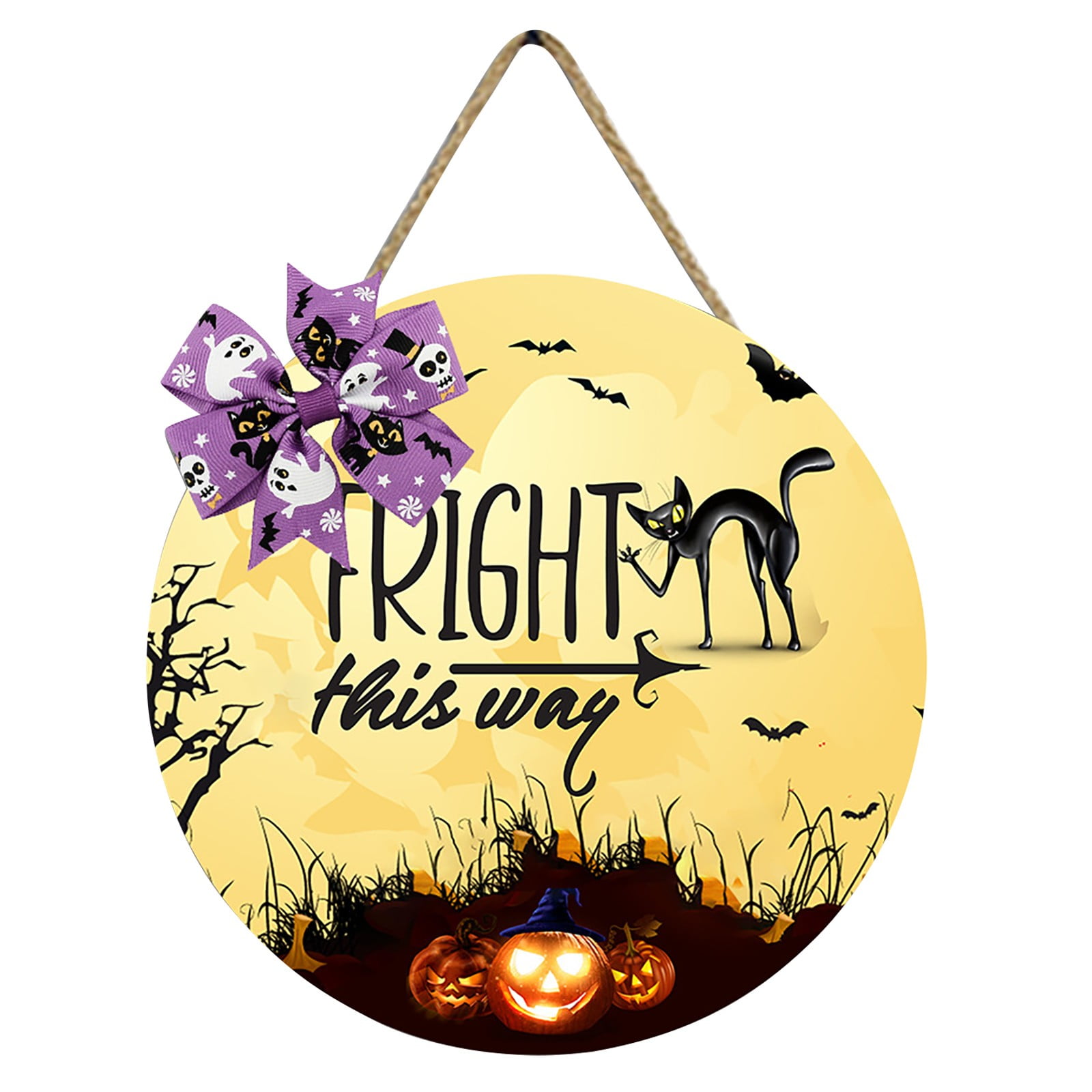 KCZQLHM Halloween Wooden Hanging Sign Retro Vintage Halloween Welcome ...