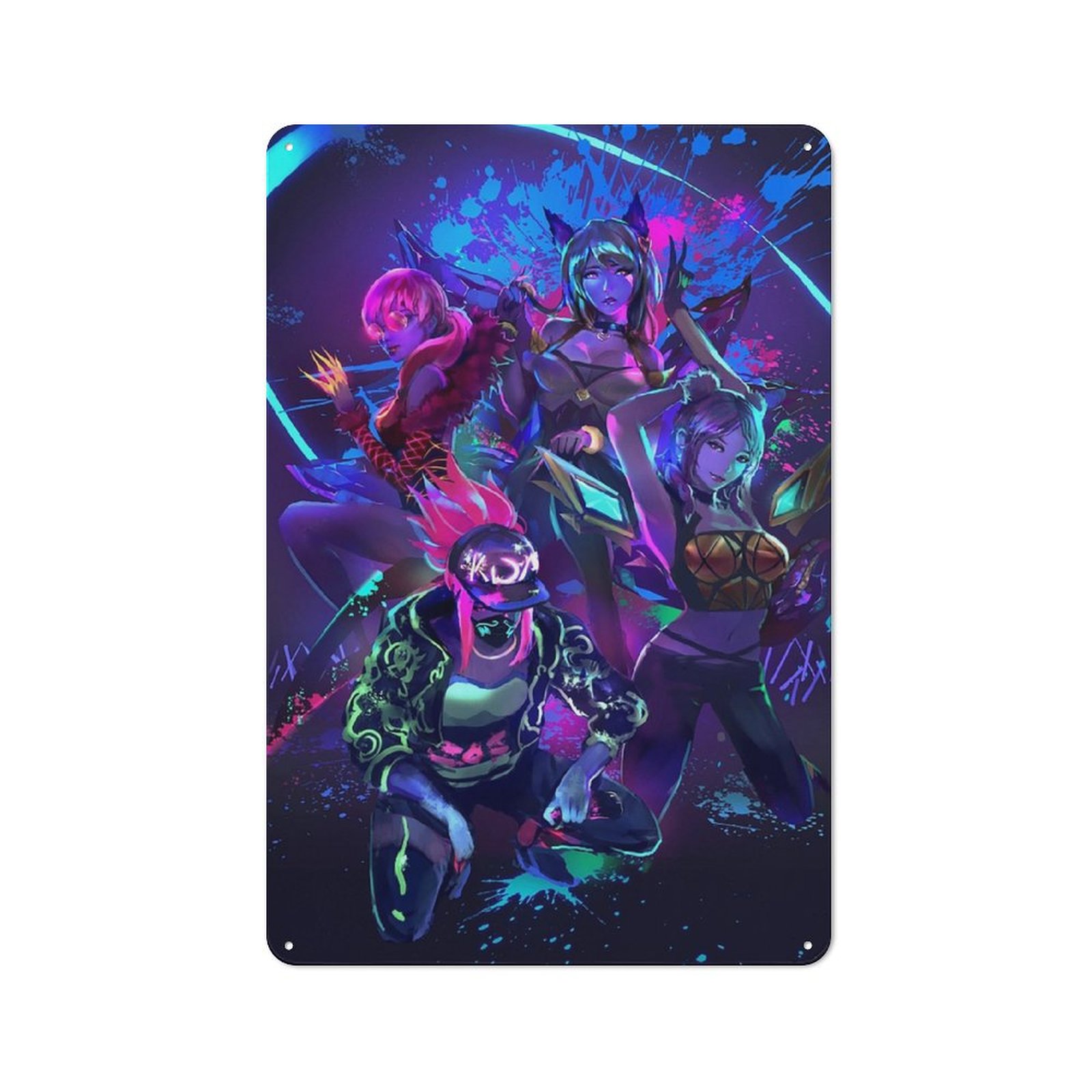 KDA Akali Tin Hanging Picture Iron Wall Painting Home Wall Background ...