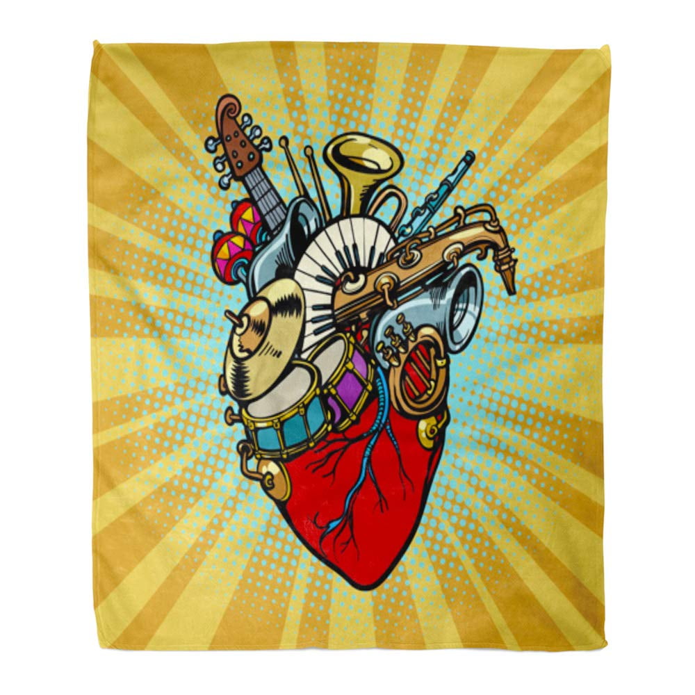 KDAGR 50x60 inch Super Soft Throw Blanket Music in The Heart Musical ...