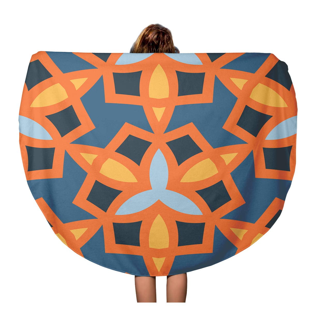 KDAGR 60 inch Round Beach Towel Blanket Morrocan Floral Oriental ...