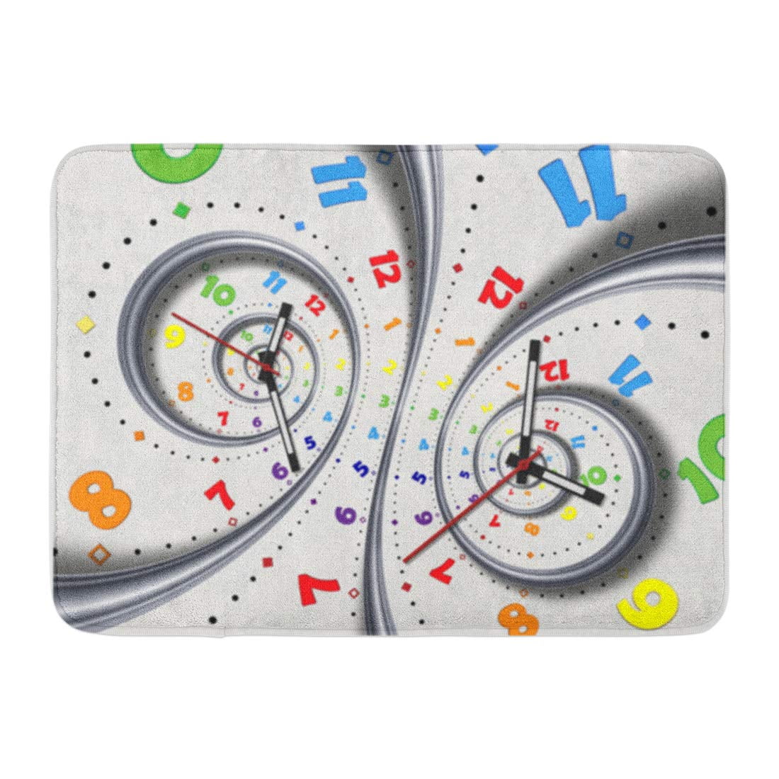 KDAGR Abstract Modern White Rainbow Spiral Clock Fractal Hands Pointers ...