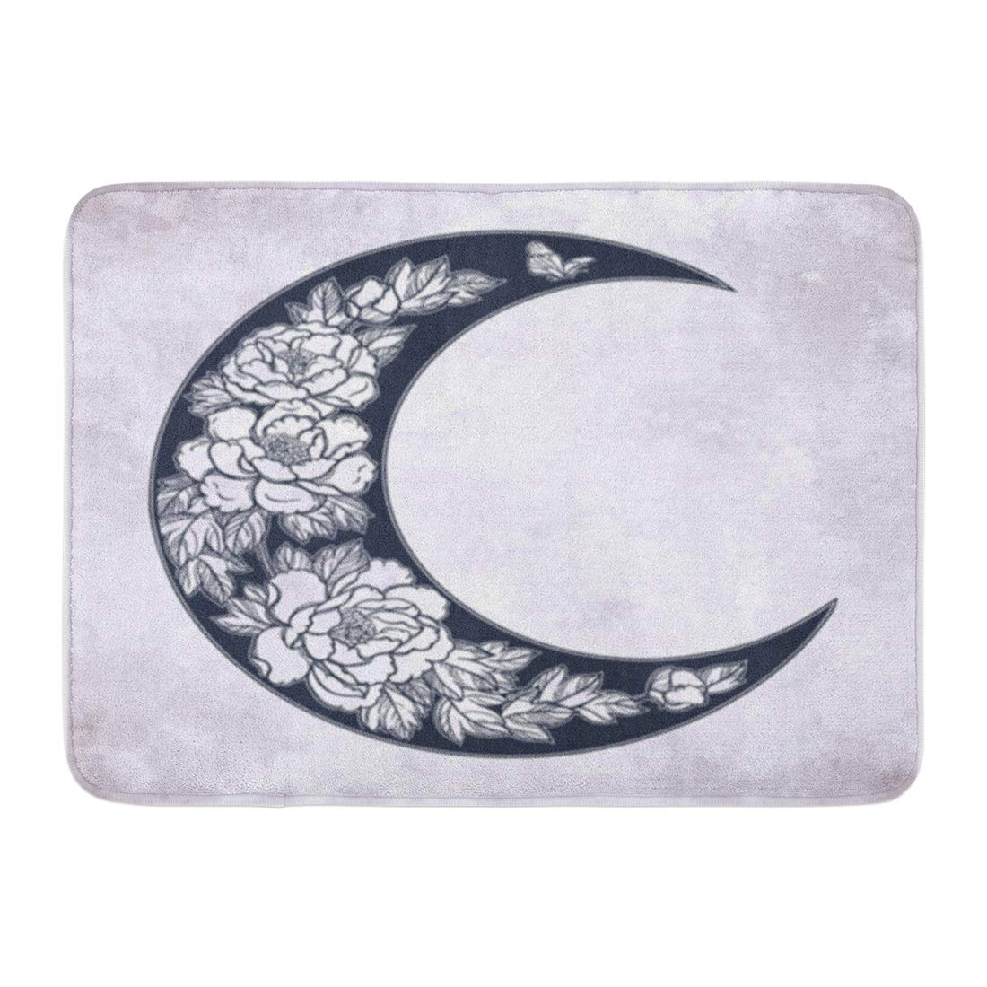 KDAGR Beautiful Romantic Crescent Moon Rose Peony Flowers and Leaves ...