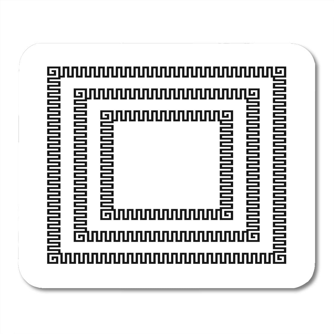 KDAGR Black Fret of Meander Borders Ancient Greek Key Frames Mousepad ...