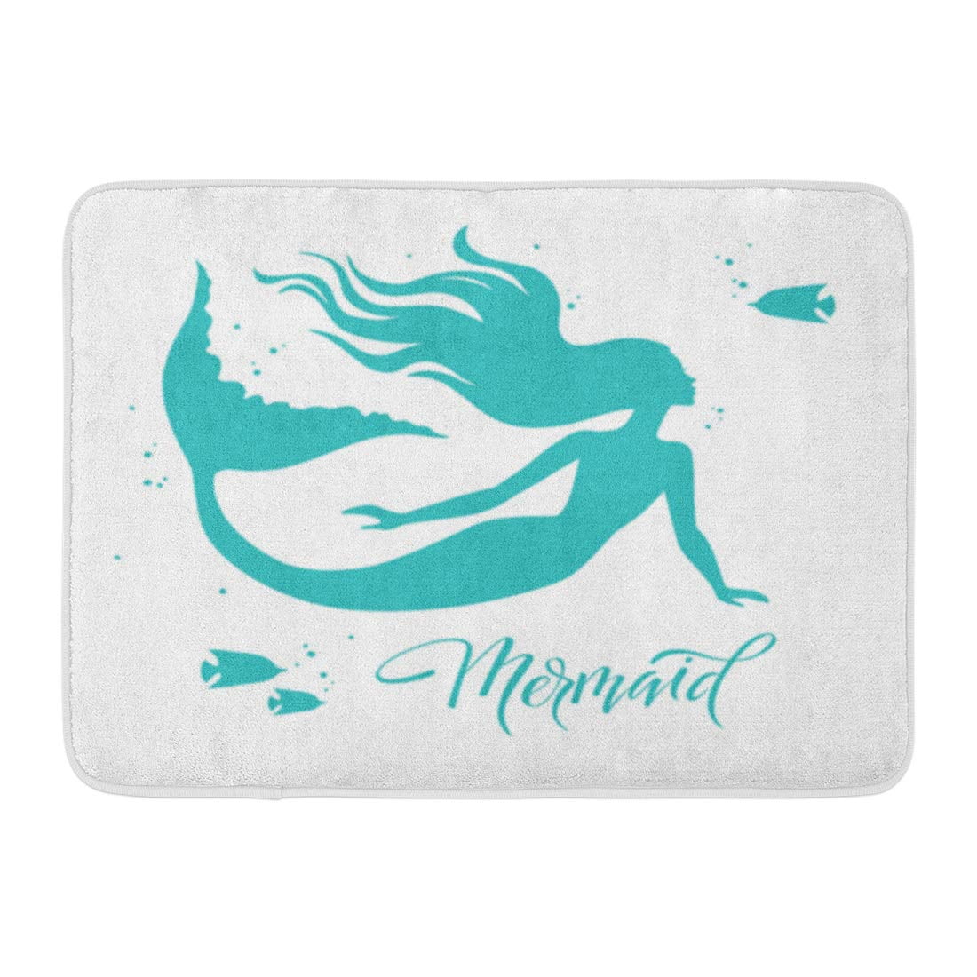 KDAGR Blue Tail Mermaid Silhouette White Fantasy Figure Beauty Curve ...