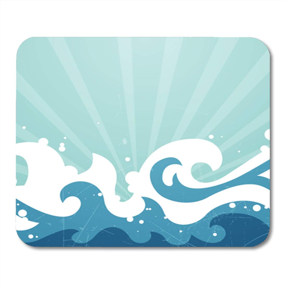 KDAGR Blue Wave of Abstract Summer Yellow Water Ocean Splash Beach ...