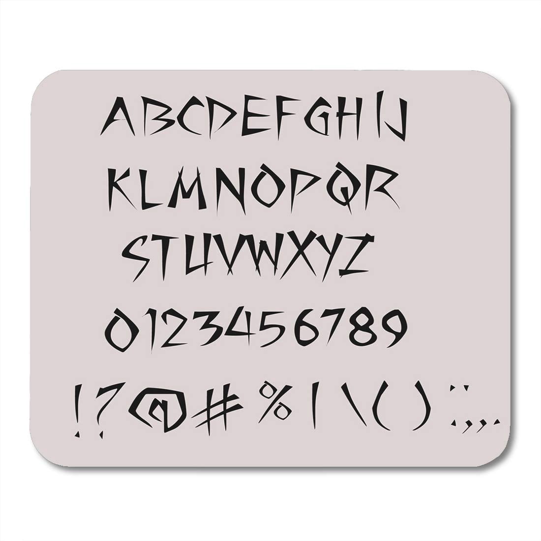 KDAGR Books Black ABC Ninja Handwriting Alphabet Calligraphy Mousepad ...