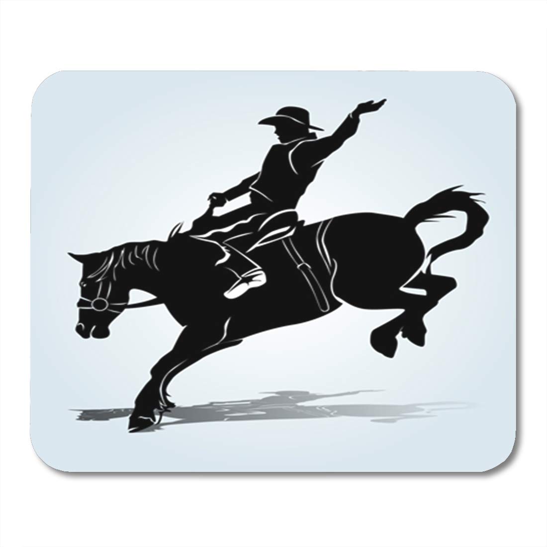 KDAGR Bronc Silhouette of Rodeo Rider Horse Action American Black ...
