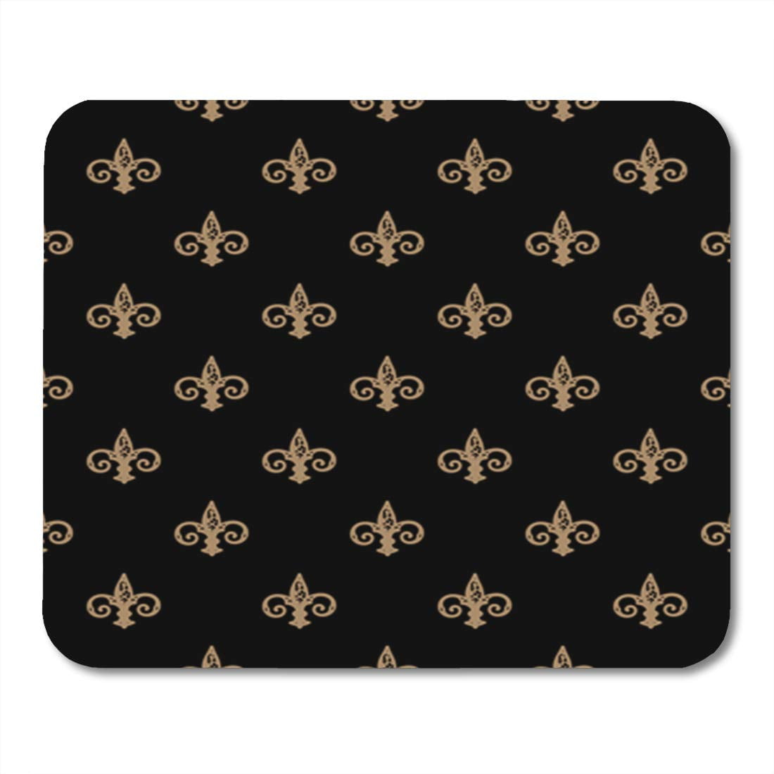 KDAGR Brown Fleur De Lis Iced Coffee and Black Color Mousepad Mouse Pad ...