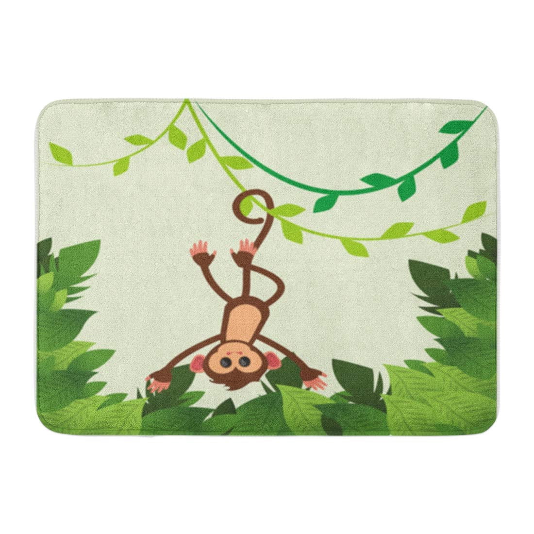KDAGR Brown Jungle Monkey Cartoon Ape Banana Character Cheerful Doormat ...