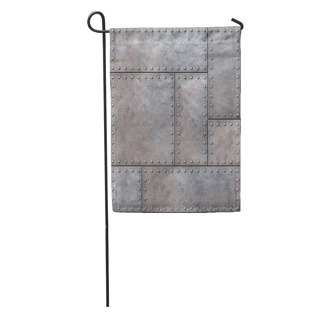 KDAGR Brown Panel Old Rustic Metal Plates Rivets Gray Steel Pattern ...